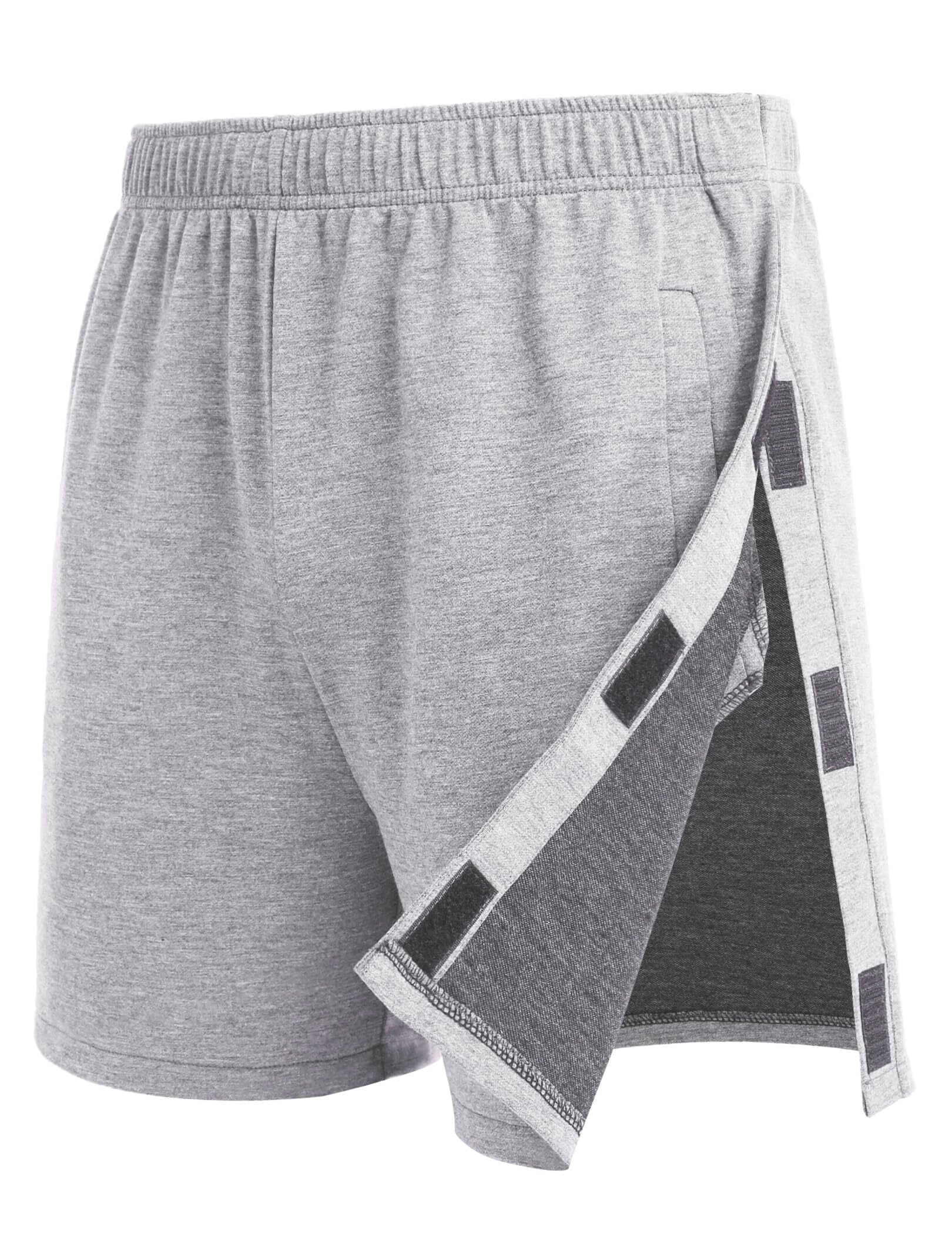 Men's Tear Away Shorts Post Hip Knee Leg Surgery Recovery Snap On ...