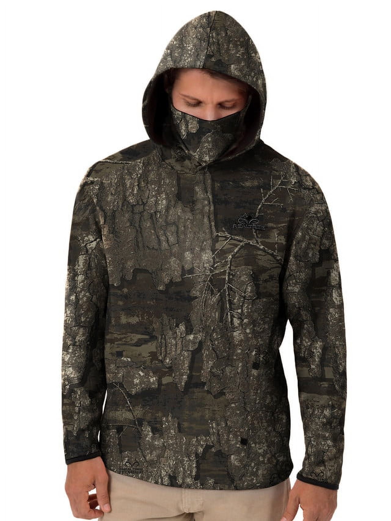 Men's Tech Fleece Hoodie with Built-in Neck Gaiter - Walmart.com