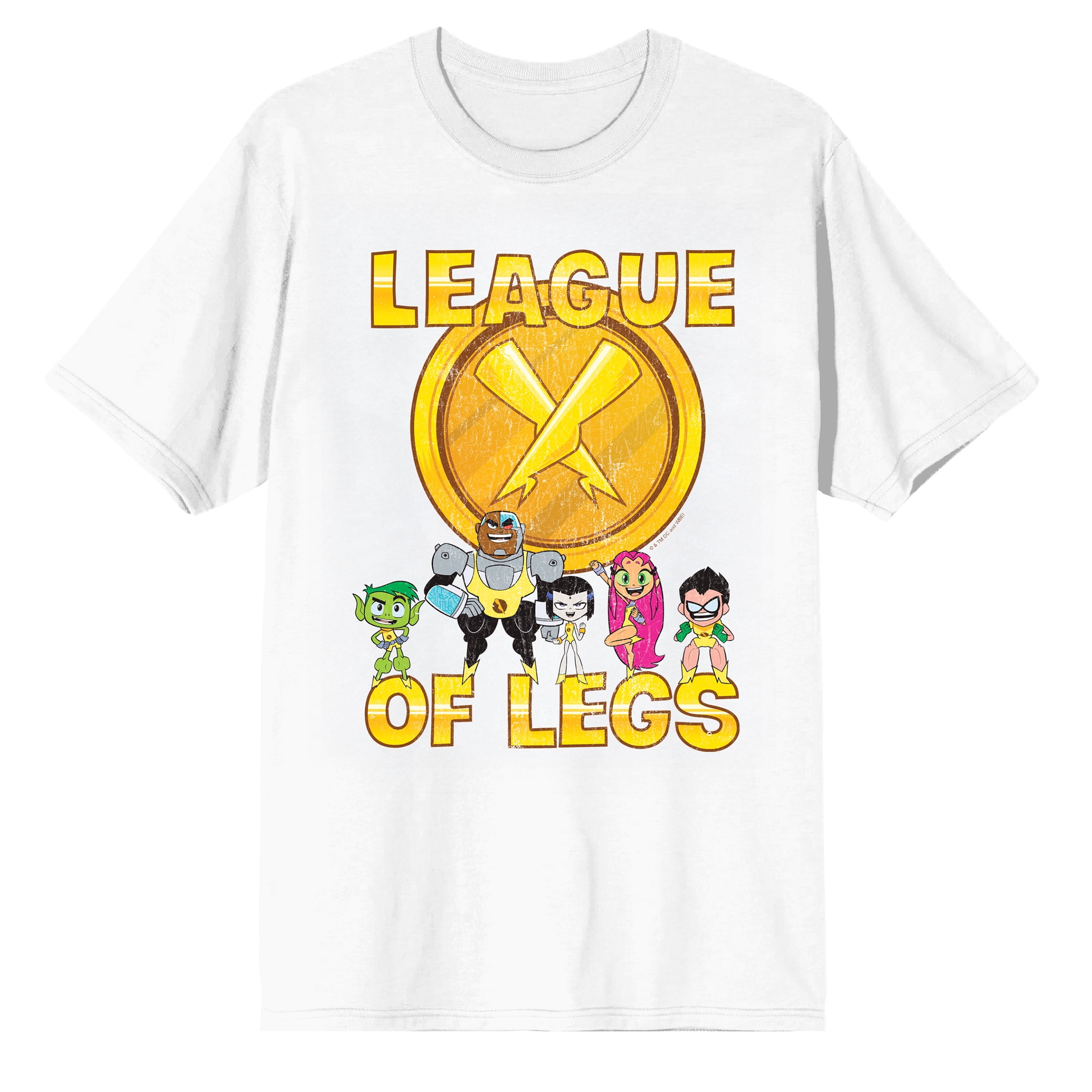 Teen Titans Go League of Legs on White Short Sleeve Adult T-Shirt-5XL ...
