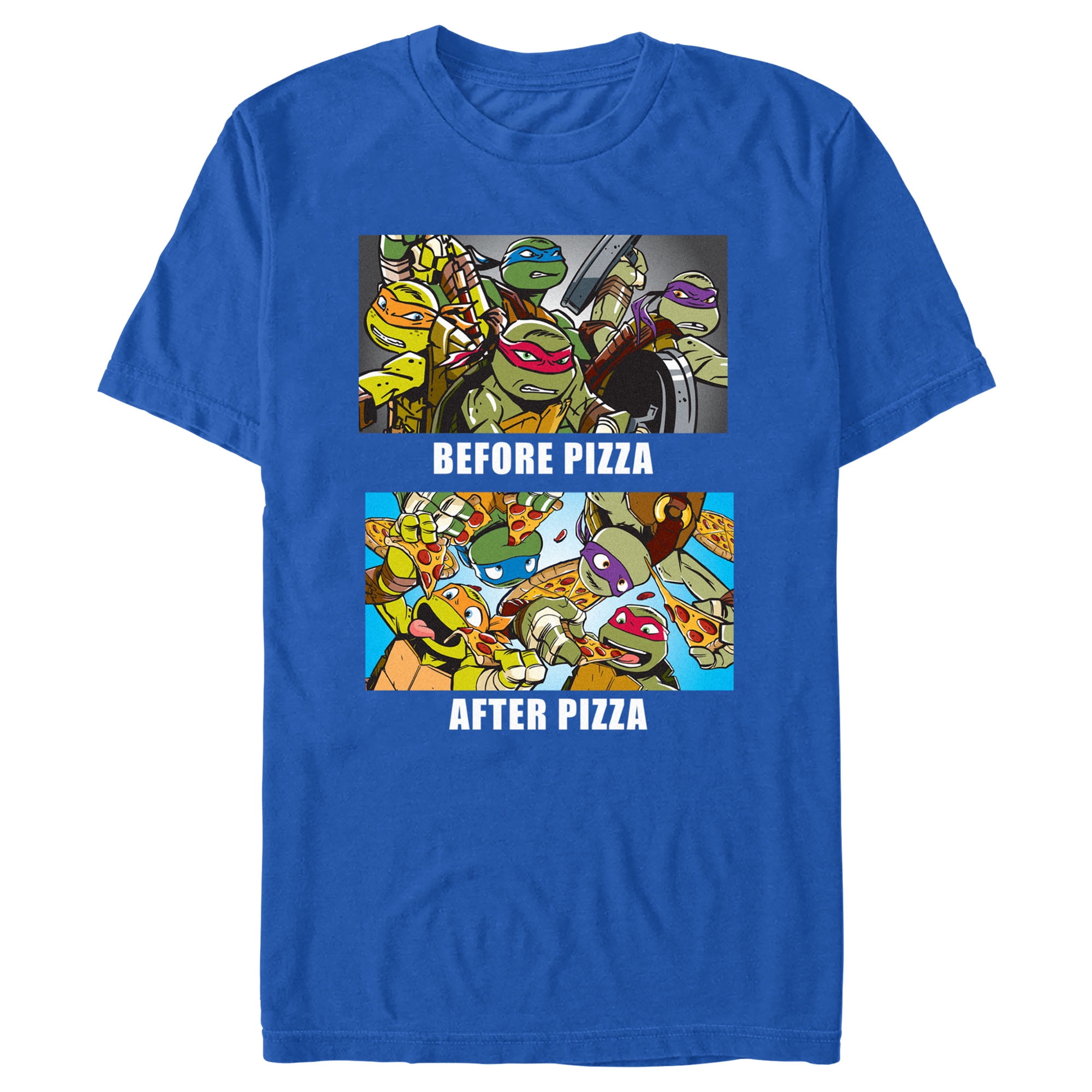 Men's Teenage Mutant Ninja Turtles Before and After Pizza Meme Graphic ...