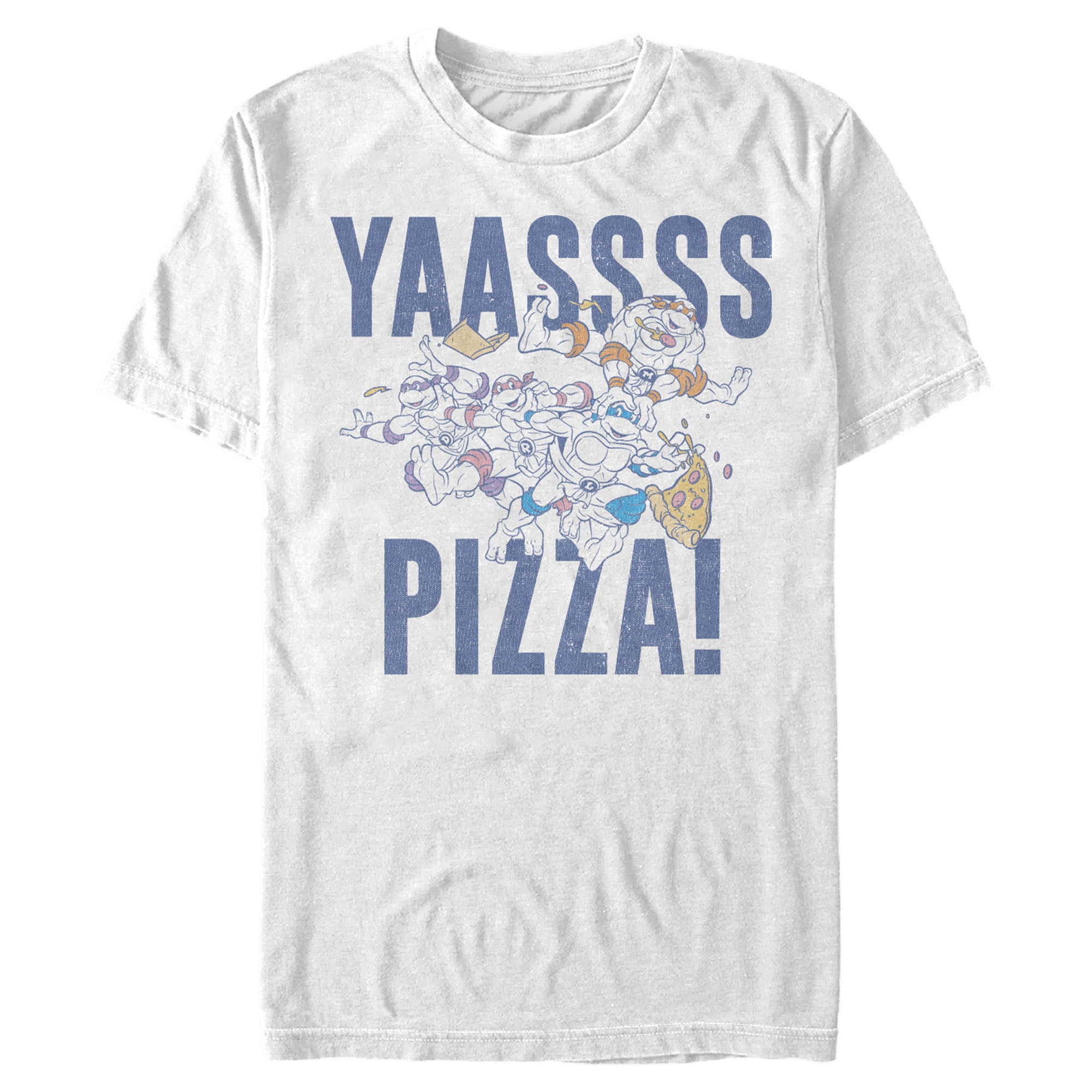 Men's Teenage Mutant Ninja Turtles Yass Pizza Graphic Tee White X Large ...