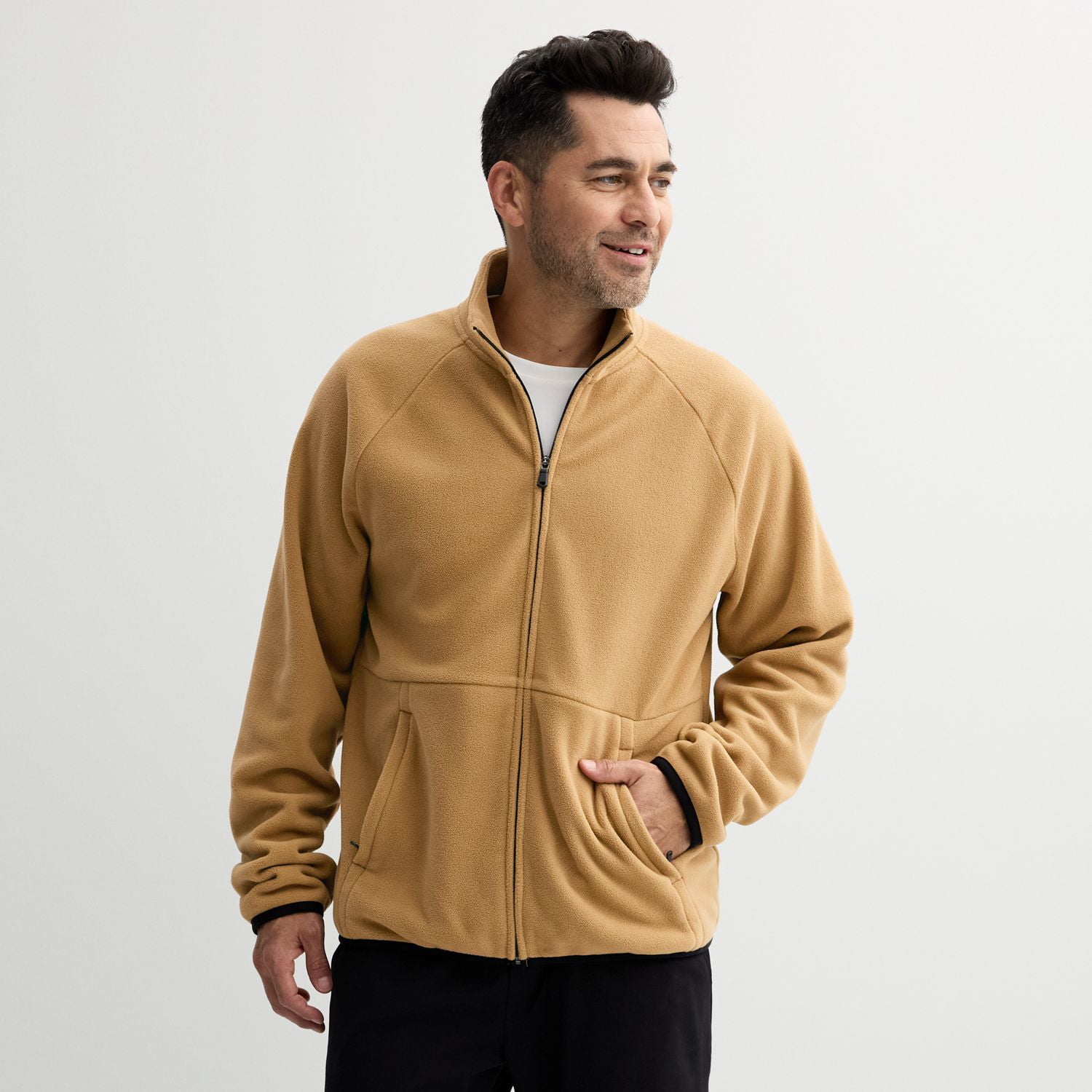 Men's Tek Gear® Micro Fleece Full-Zip Jacket Color: Elson Tan Size: M ...