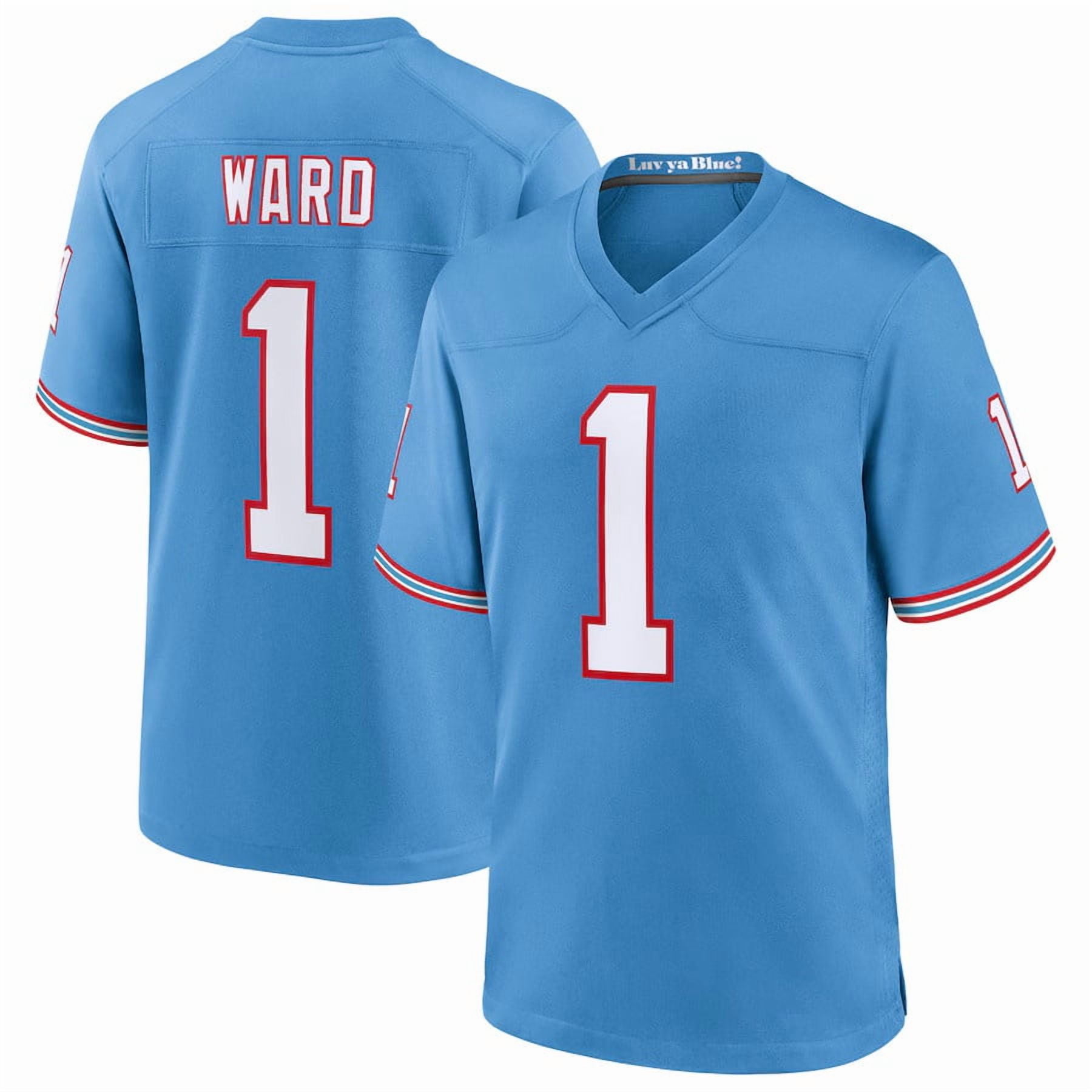 Men's Tennessee Ward 1 Light Blue Alternate Sports Player Game Stitched ...