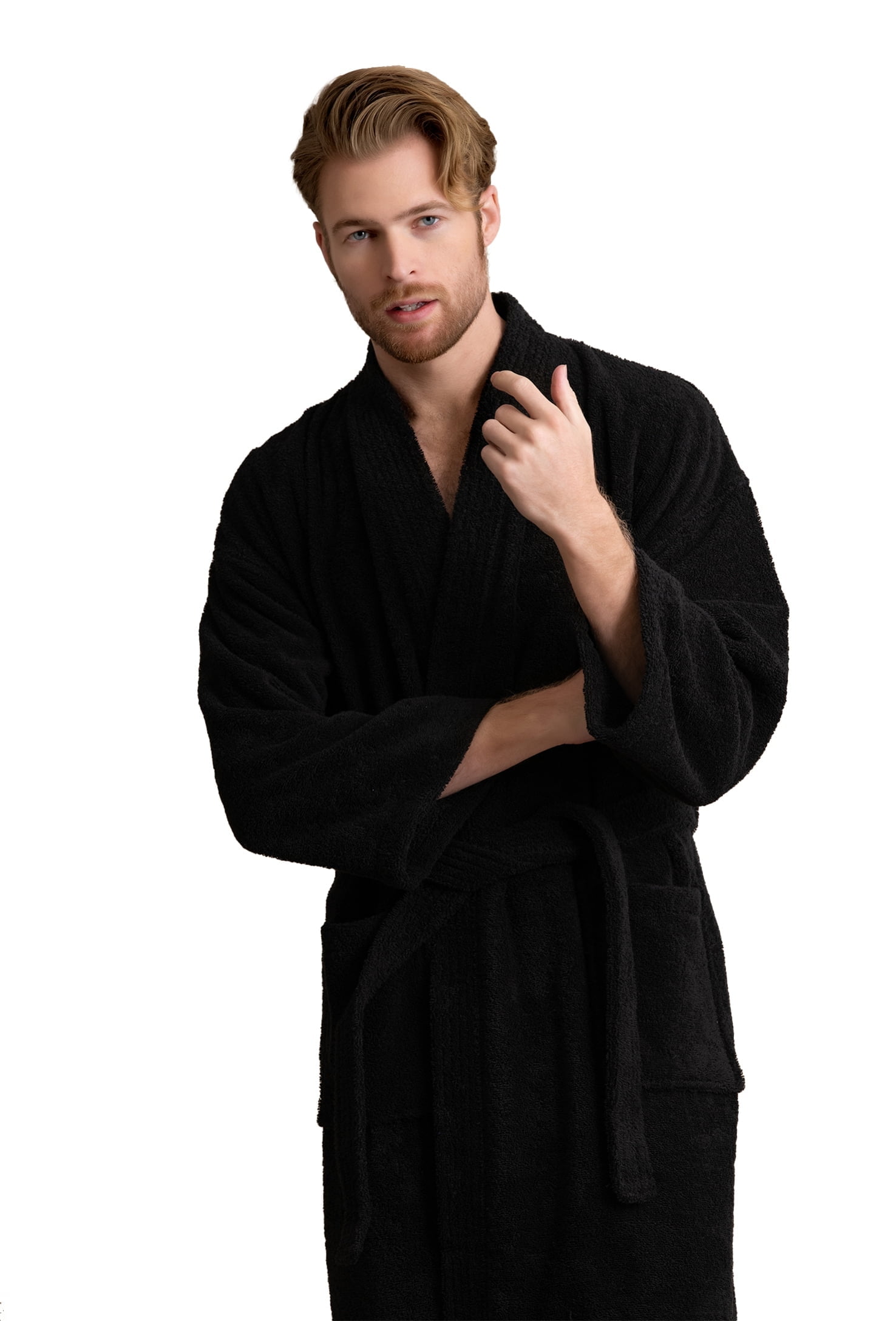 Men’s Terry Cotton Weave Bathrobe - absorbant Terry robe Soft and Cozy in 10 Vibrant Colors ...