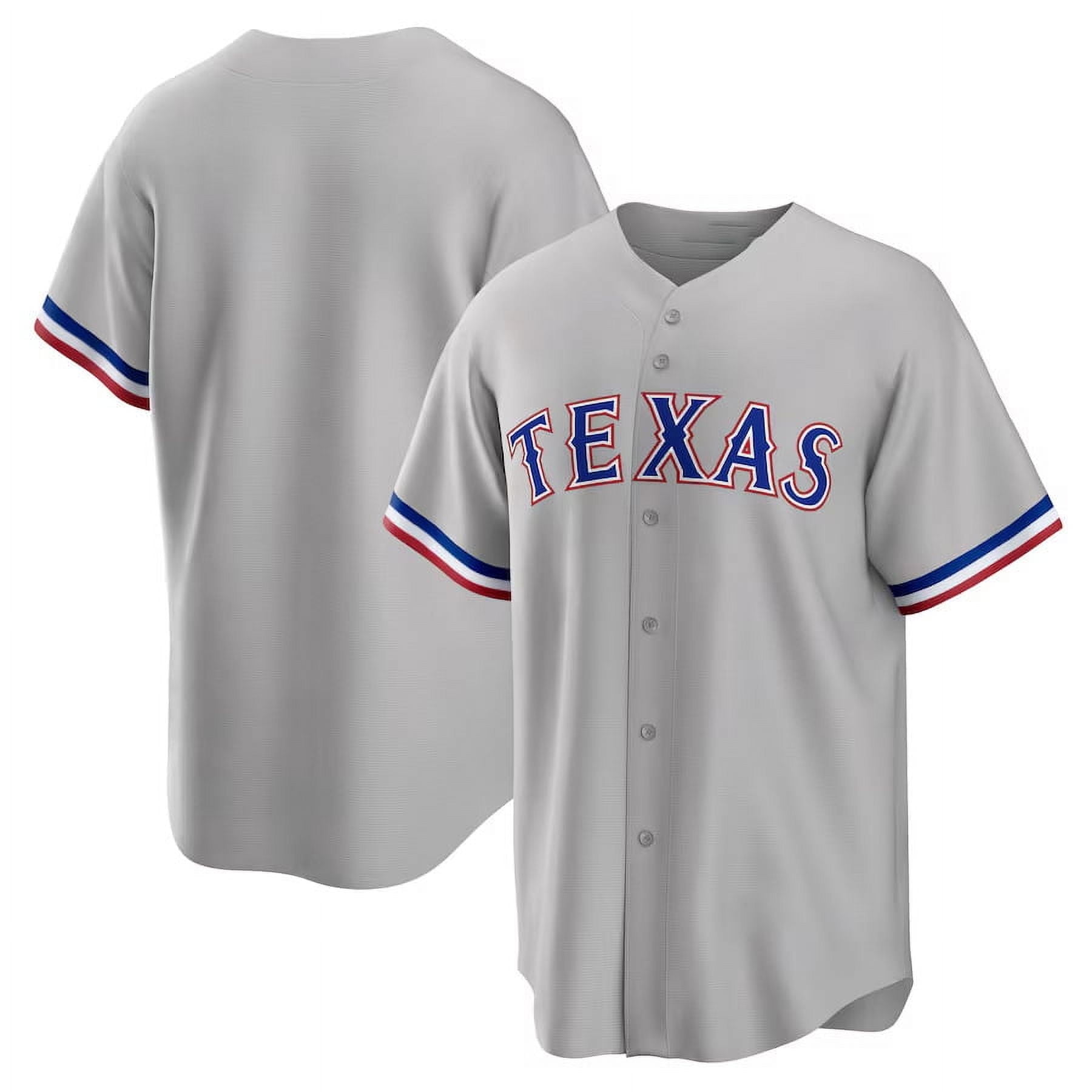 Men's Texas Gray Replica Stitched Blank Team T-shirts Sports Tops Fans ...