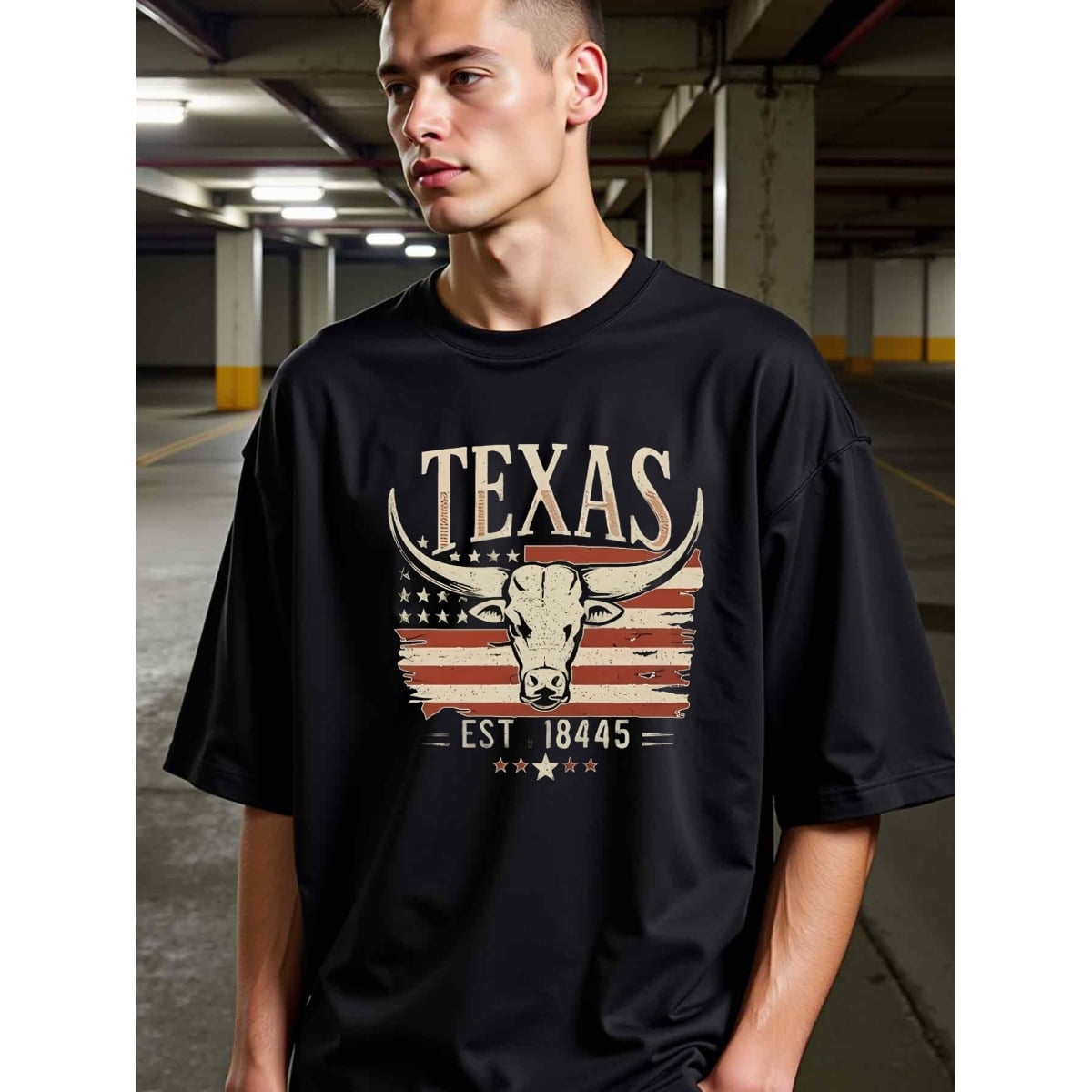Men's Texas Howdy Graphic T-Shirt - 100% Cotton, Casual All-Season Wear ...