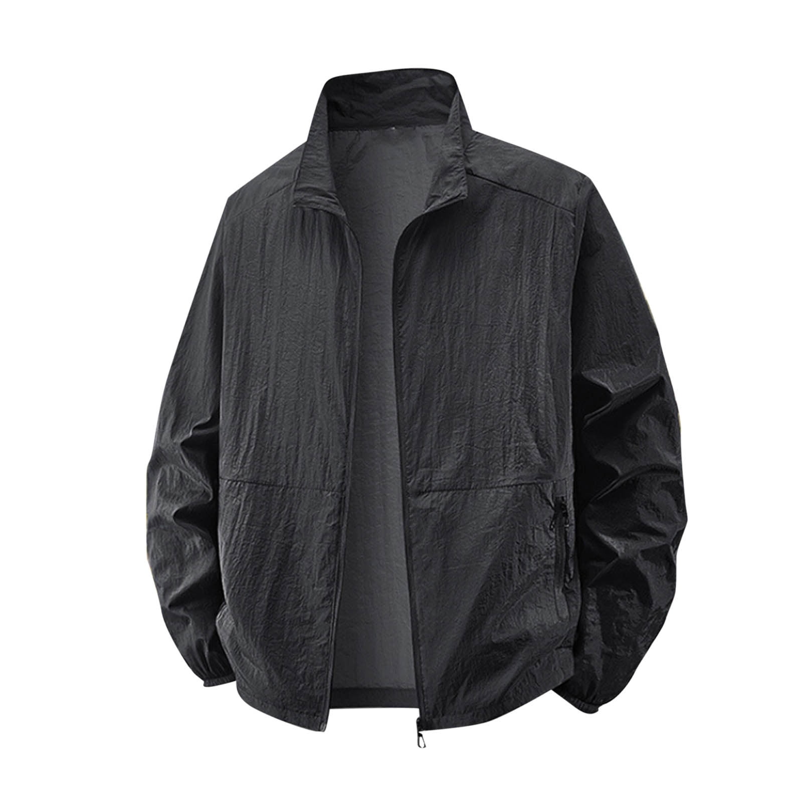 Men's Textured Lightweight Windbreaker Jacket - UPF Sun Protection ...