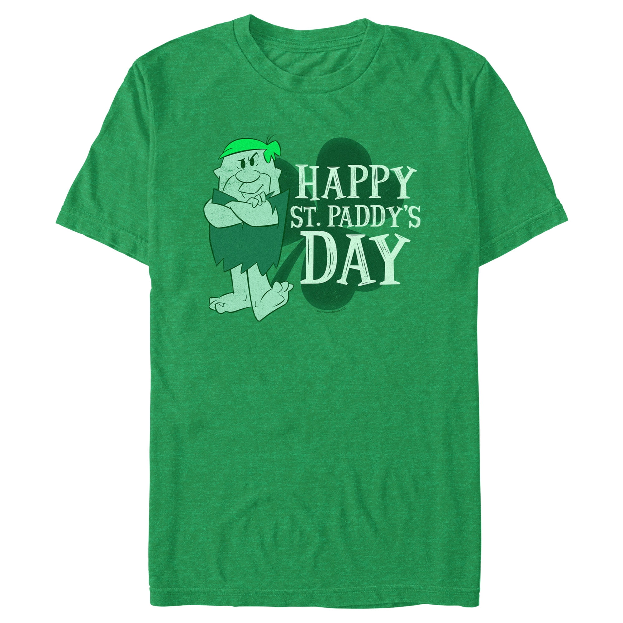 Men's The Flintstones Barney Happy St. Paddy's Day Graphic Tee Kelly ...