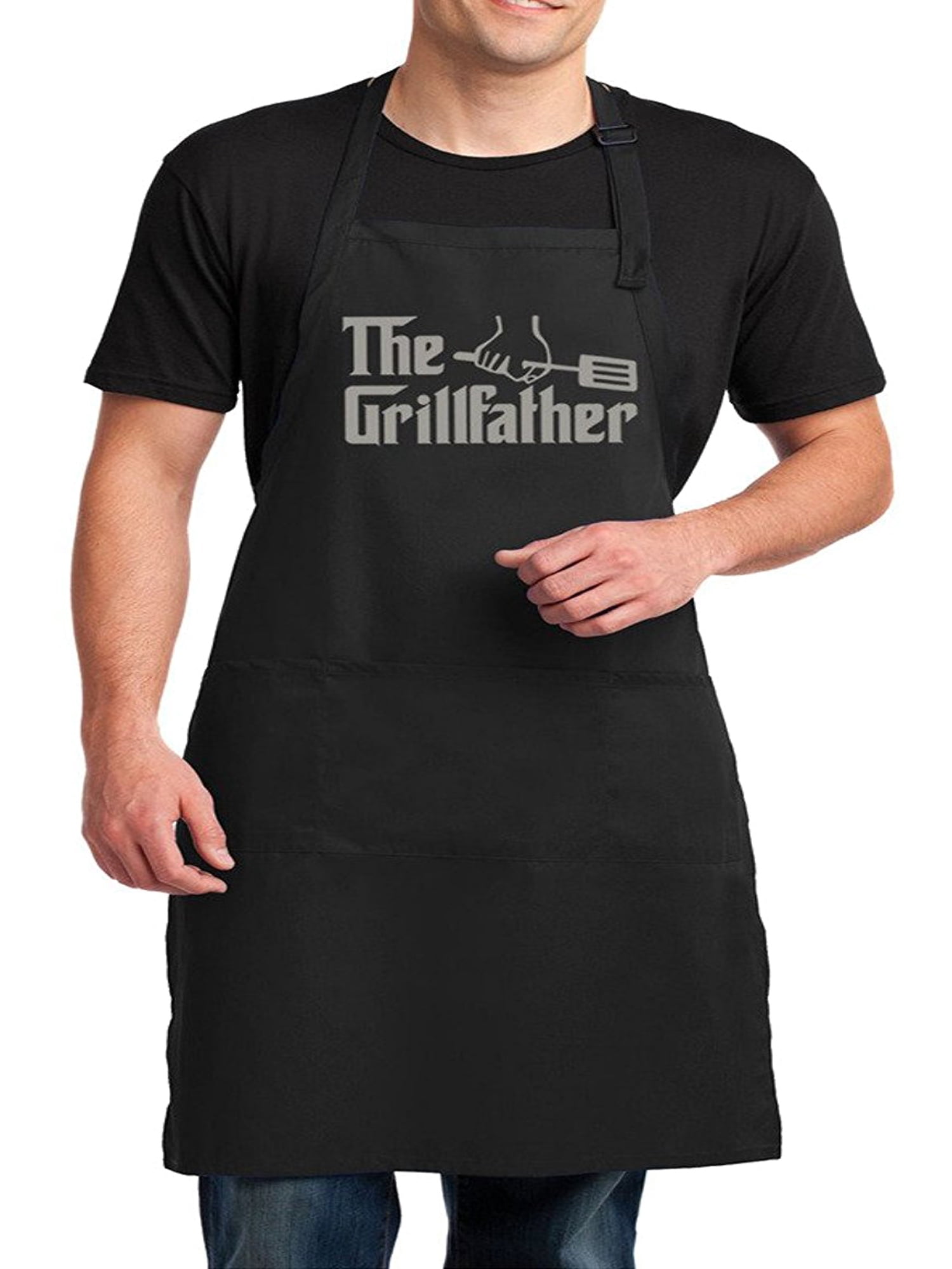 Men's Grillfather BBQ Apron - Black, Grilling Father, Adult, Adjustable ...