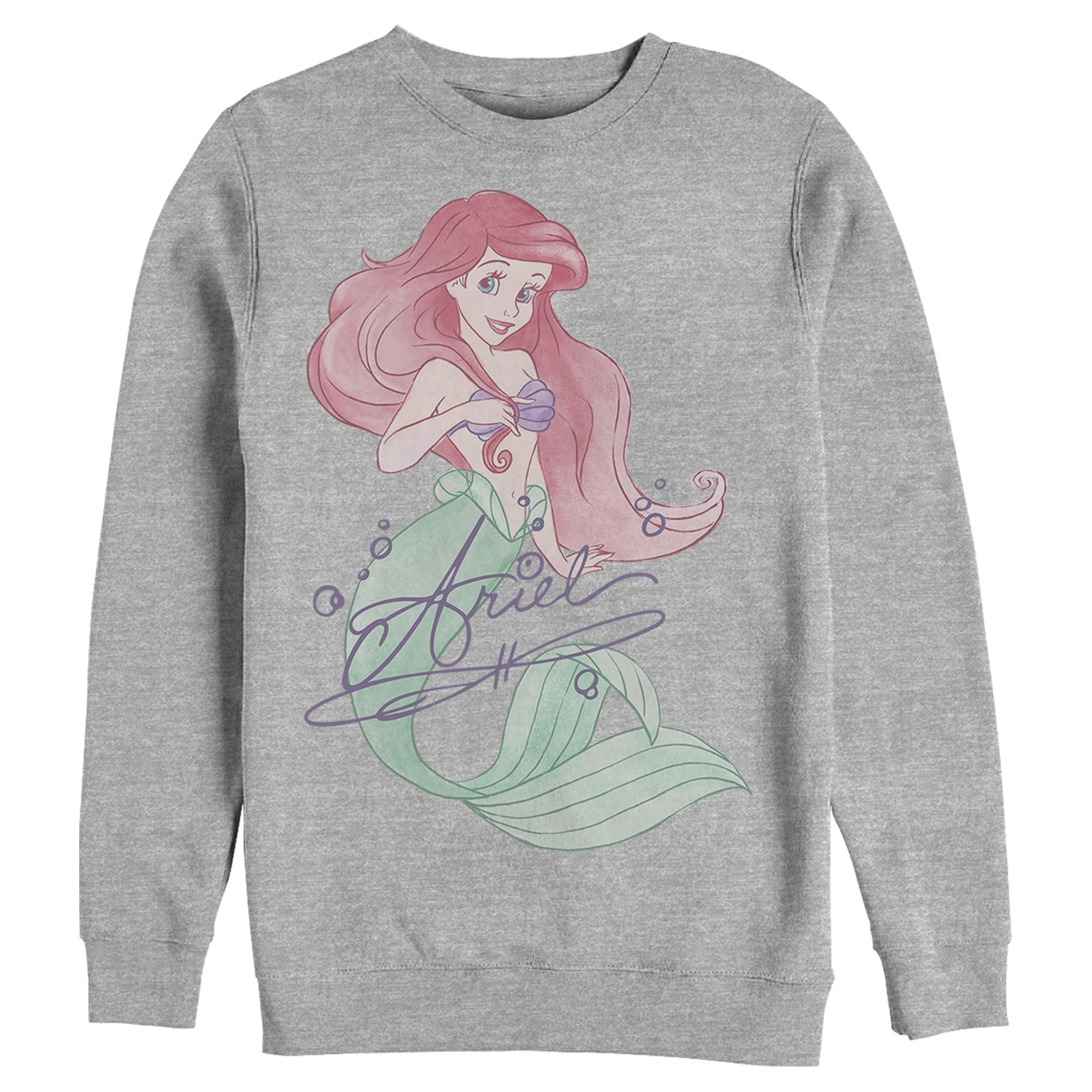 Men's The Little Mermaid Ariel Watercolor Signature Sweatshirt ...