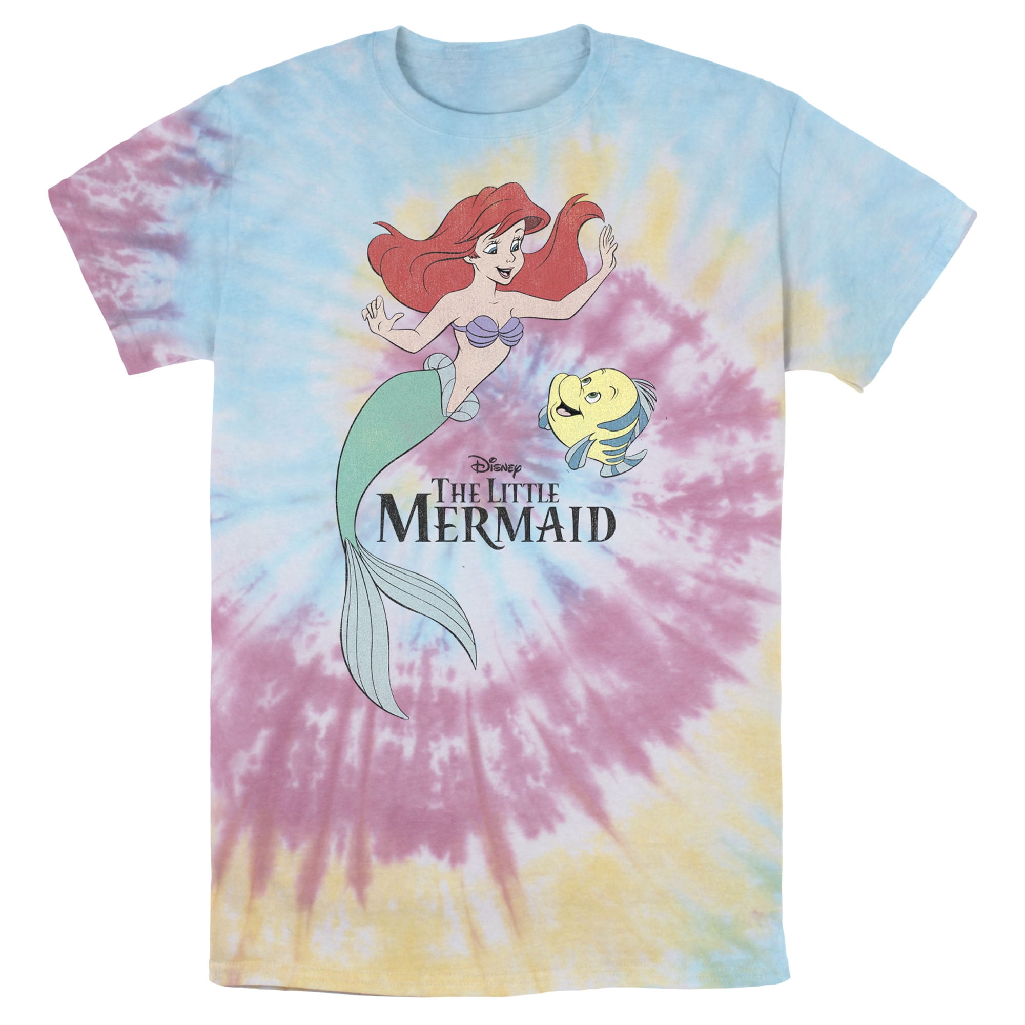 Men's The Little Mermaid Distressed Ariel and Flounder Friends Graphic ...