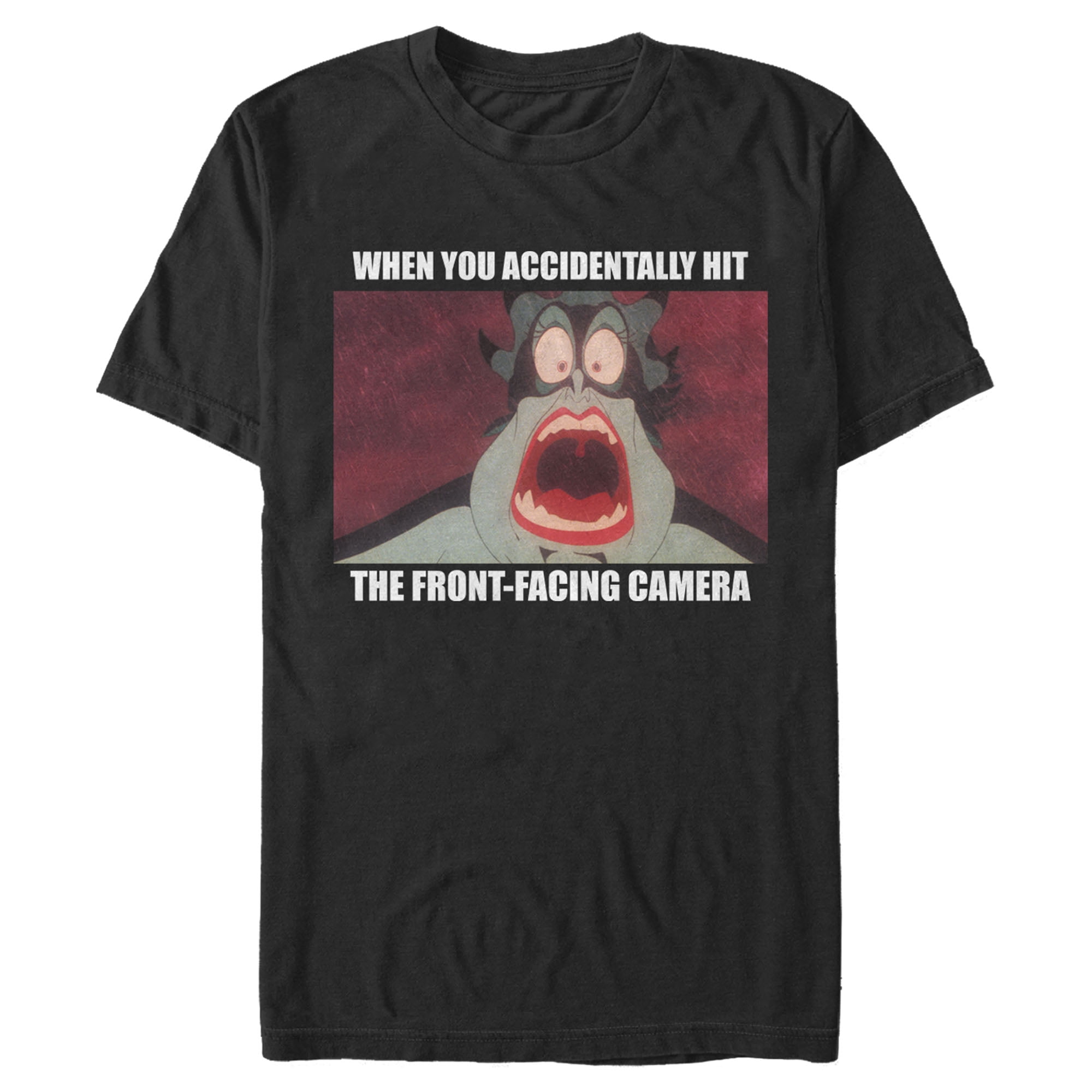 Men's The Little Mermaid Ursula Front-Facing Camera Graphic Tee Black X ...