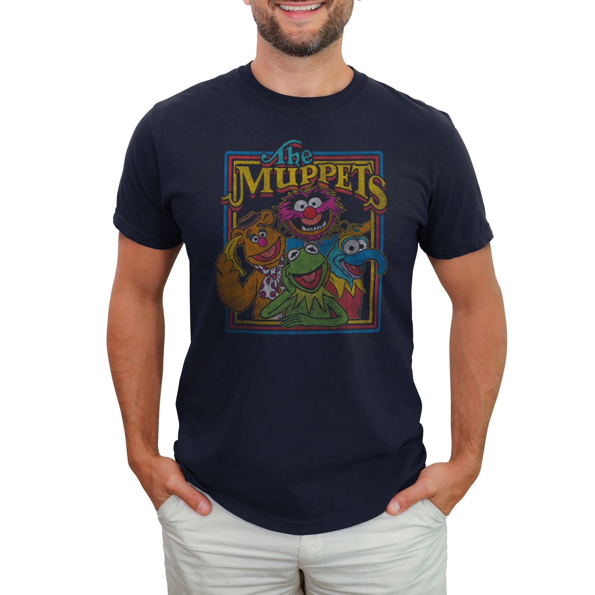Men's The Muppets Distressed Retro Character Frame Graphic Tee Navy ...