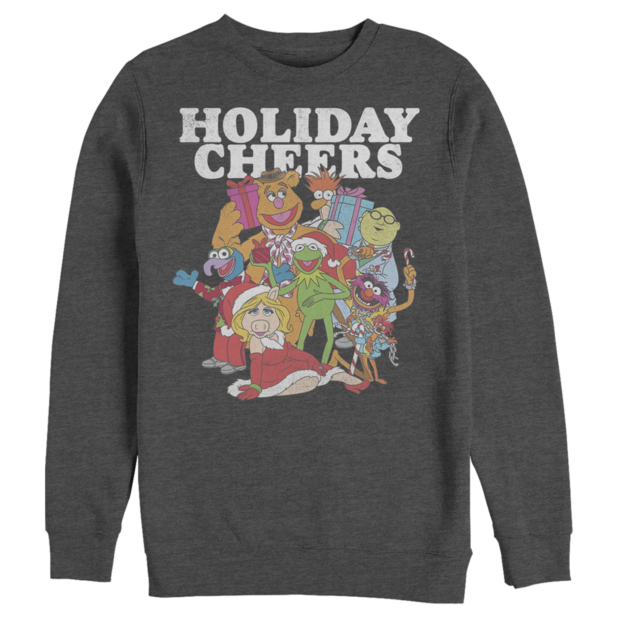 Men's The Muppets Holiday Cheers Sweatshirt Charcoal Heather Small ...