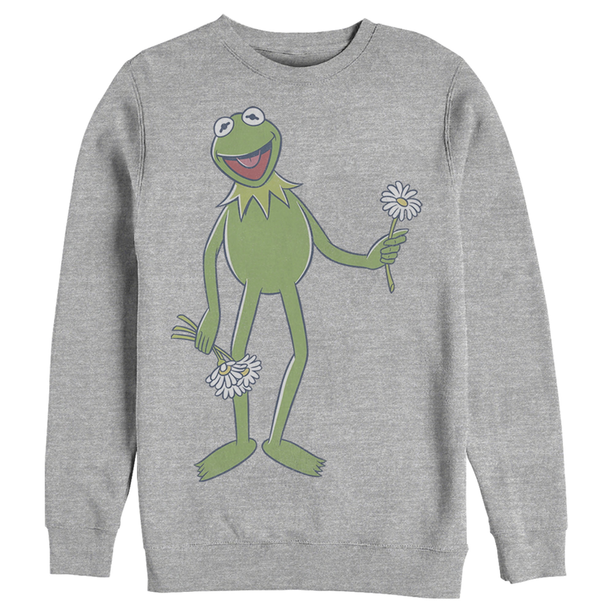 Men's The Muppets Kermit Flower Bouquet Sweatshirt Athletic Heather 3X ...