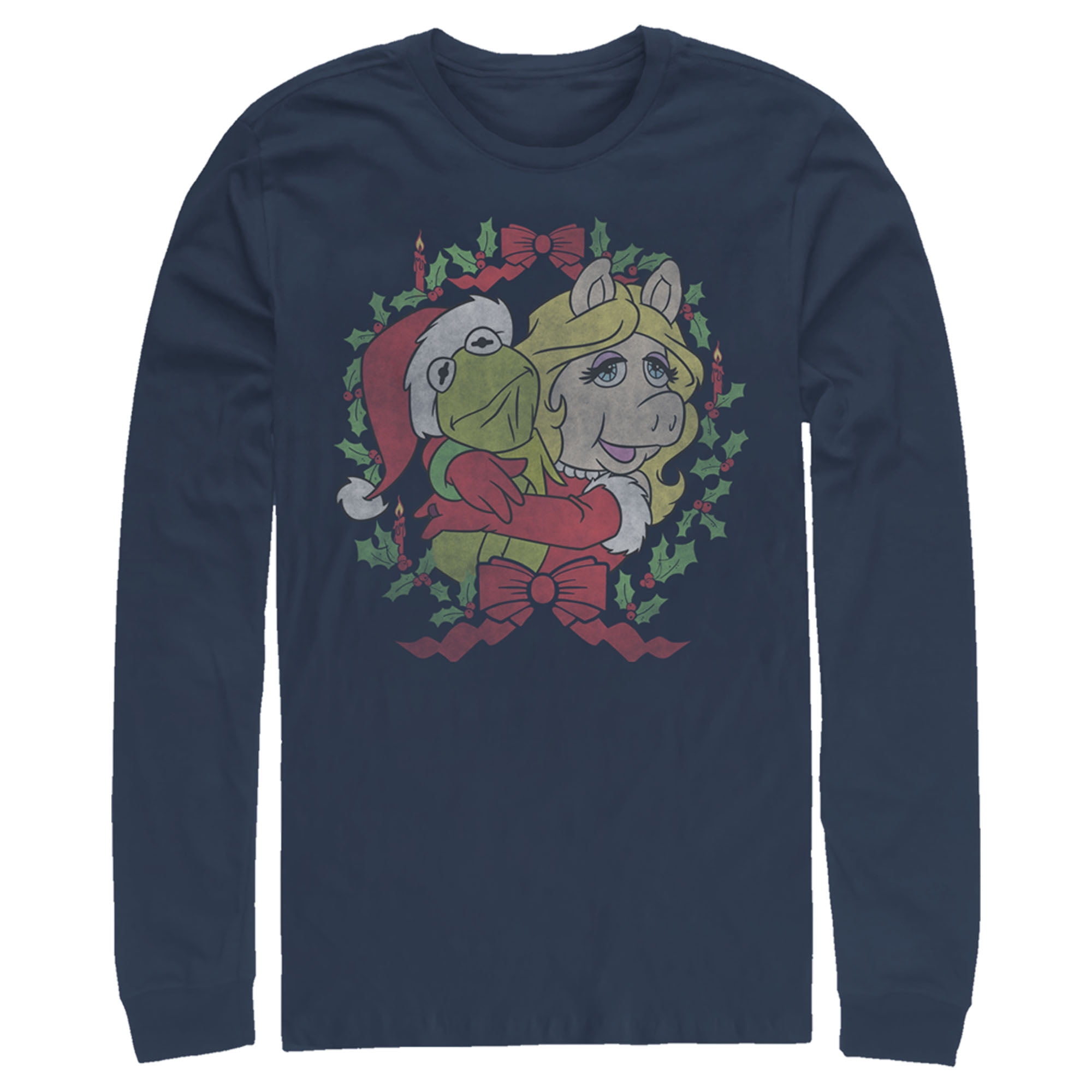 Men's The Muppets Kermy and Piggy Long Sleeve Shirt Navy Blue Small ...