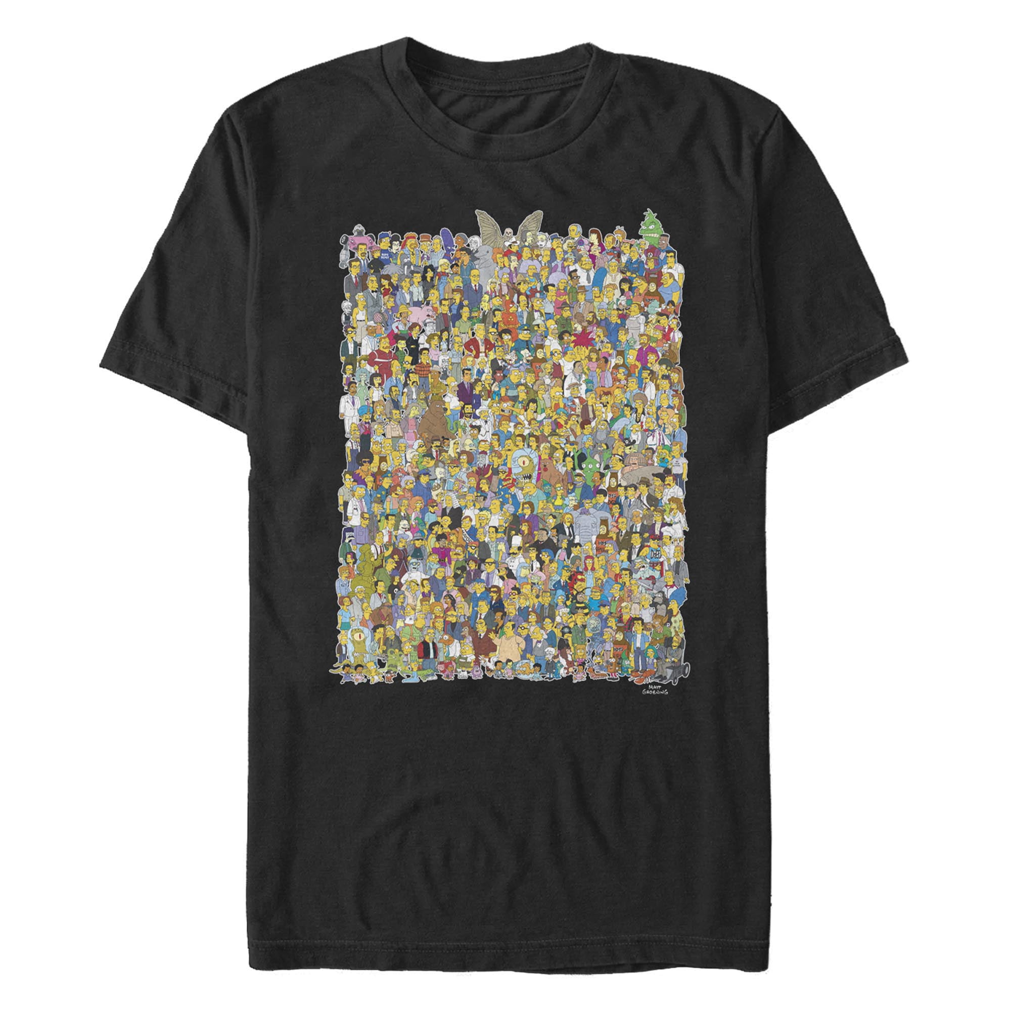 Men's The Simpsons All of Springfield Character Collage Graphic T-Shirt ...