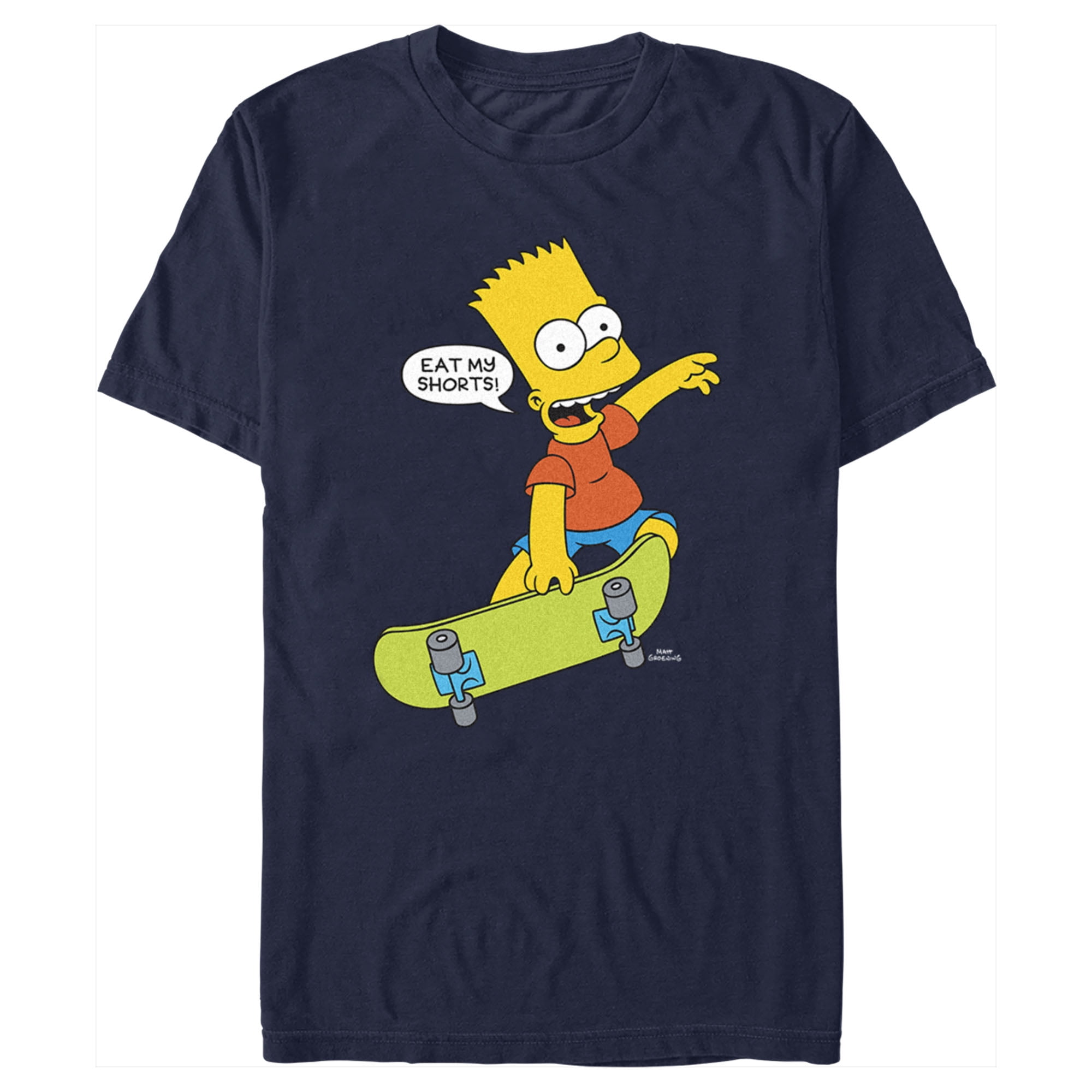 Men's The Simpsons Bart Eat My Shorts Graphic Tee Navy Blue Large ...