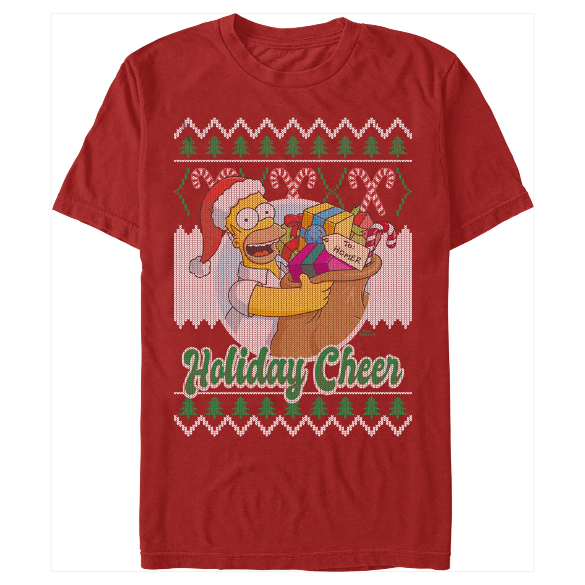 Men's The Simpsons Christmas Homer Holiday Cheer Sweater Print Graphic ...