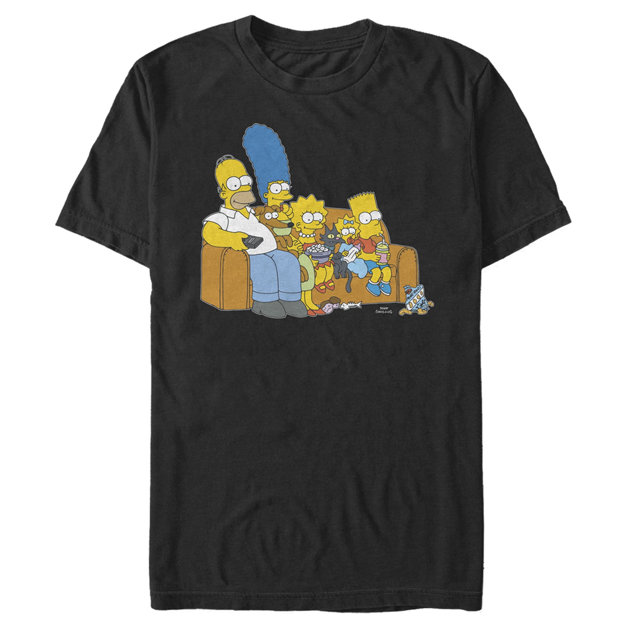 Men's The Simpsons Classic Family Couch Graphic Tee Black X Large ...