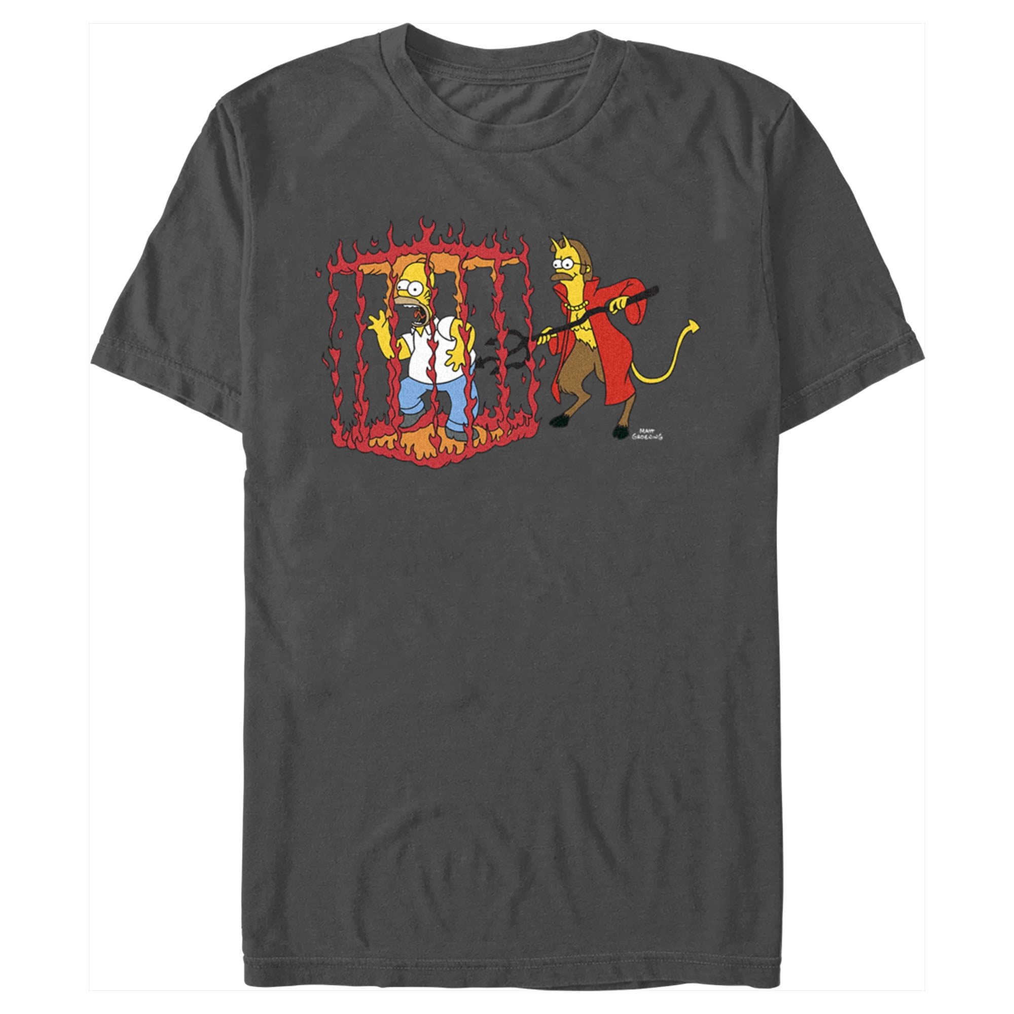 Men's The Simpsons Devil Flanders Graphic Tee Charcoal Large - Walmart.com