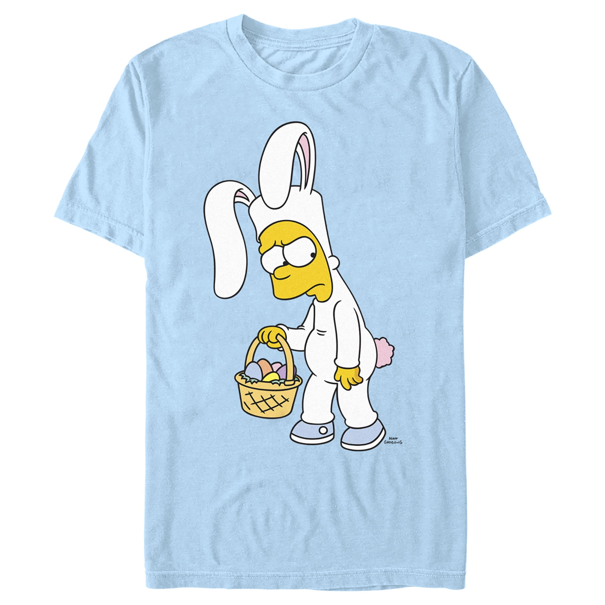 Men's The Simpsons Easter Bunny Bart Graphic Tee Light Blue Small ...