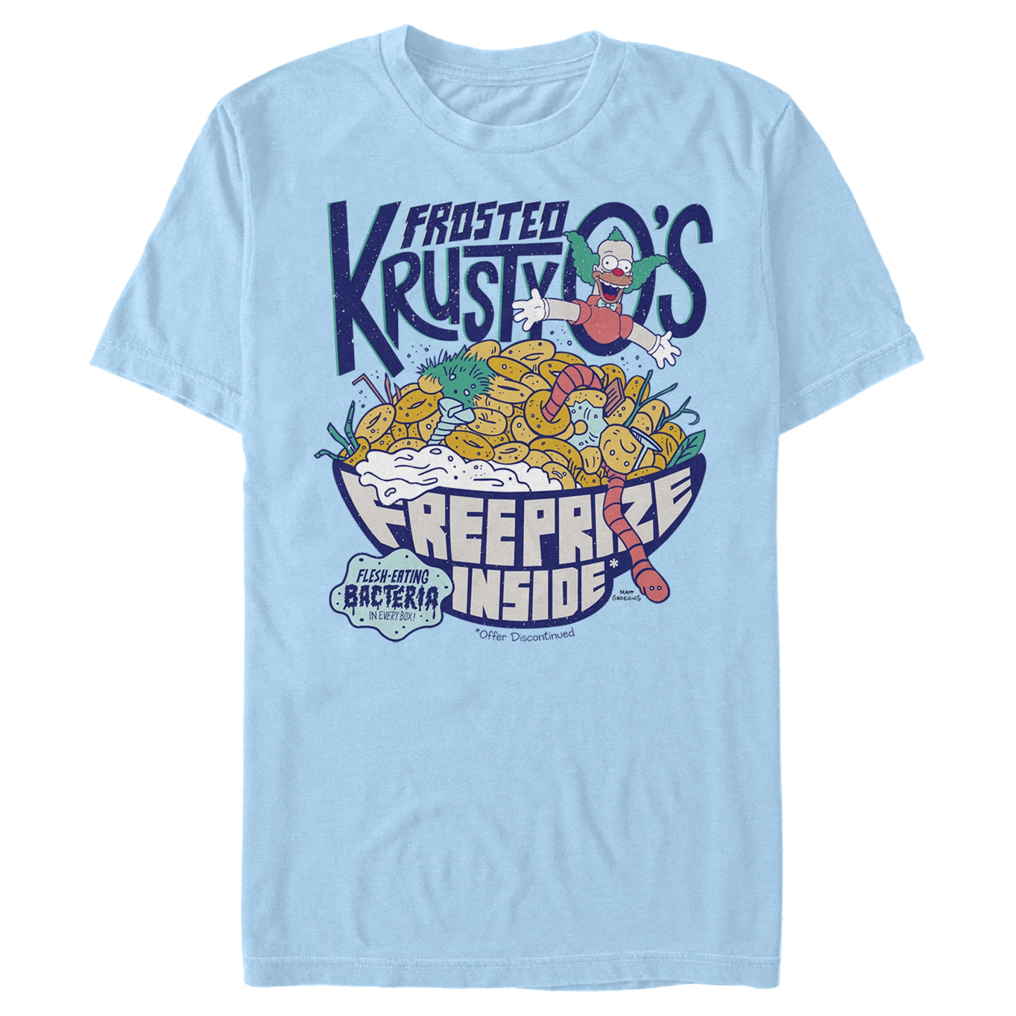 Men's The Simpsons Frosted Krusty O's Graphic Tee Light Blue Small ...