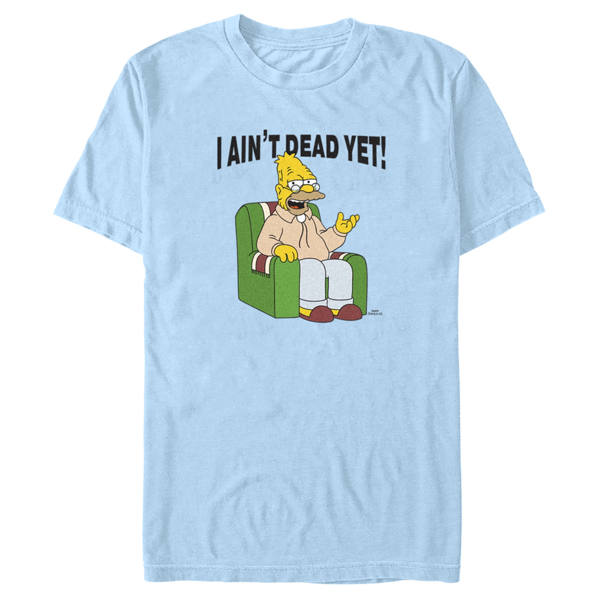 Men's The Simpsons Grandpa Simpson I Ain't Dead Yet Graphic Tee Light ...