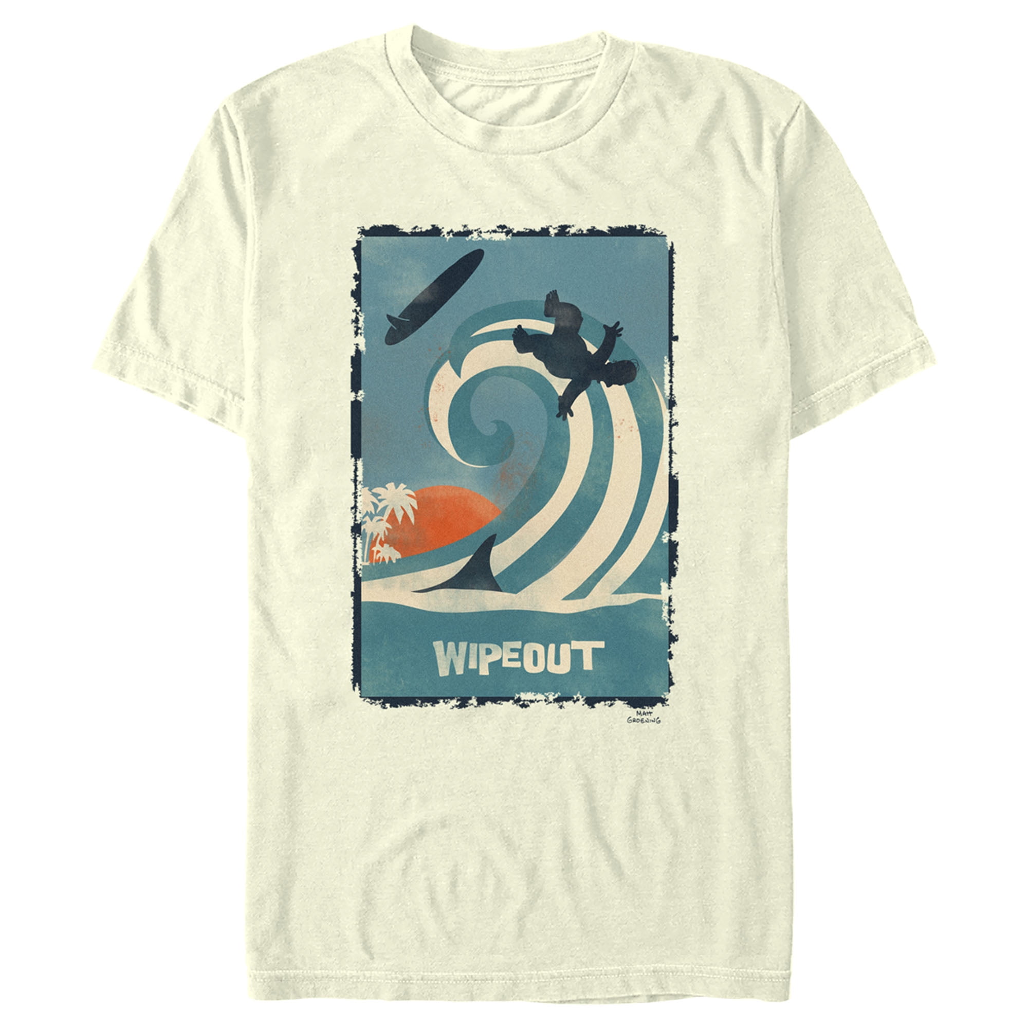 Men's The Simpsons Homer Wipeout Poster Graphic Tee Beige Small ...