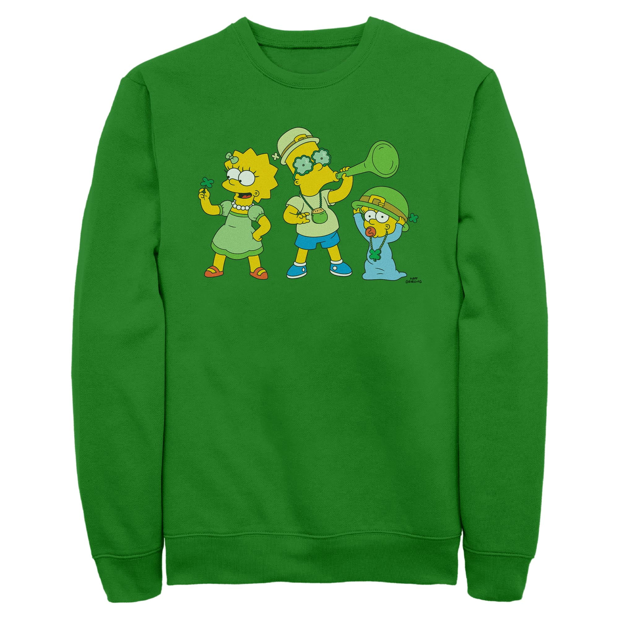 Men's The Simpsons Lisa, Bart and Maggie Clover Party Sweatshirt ...