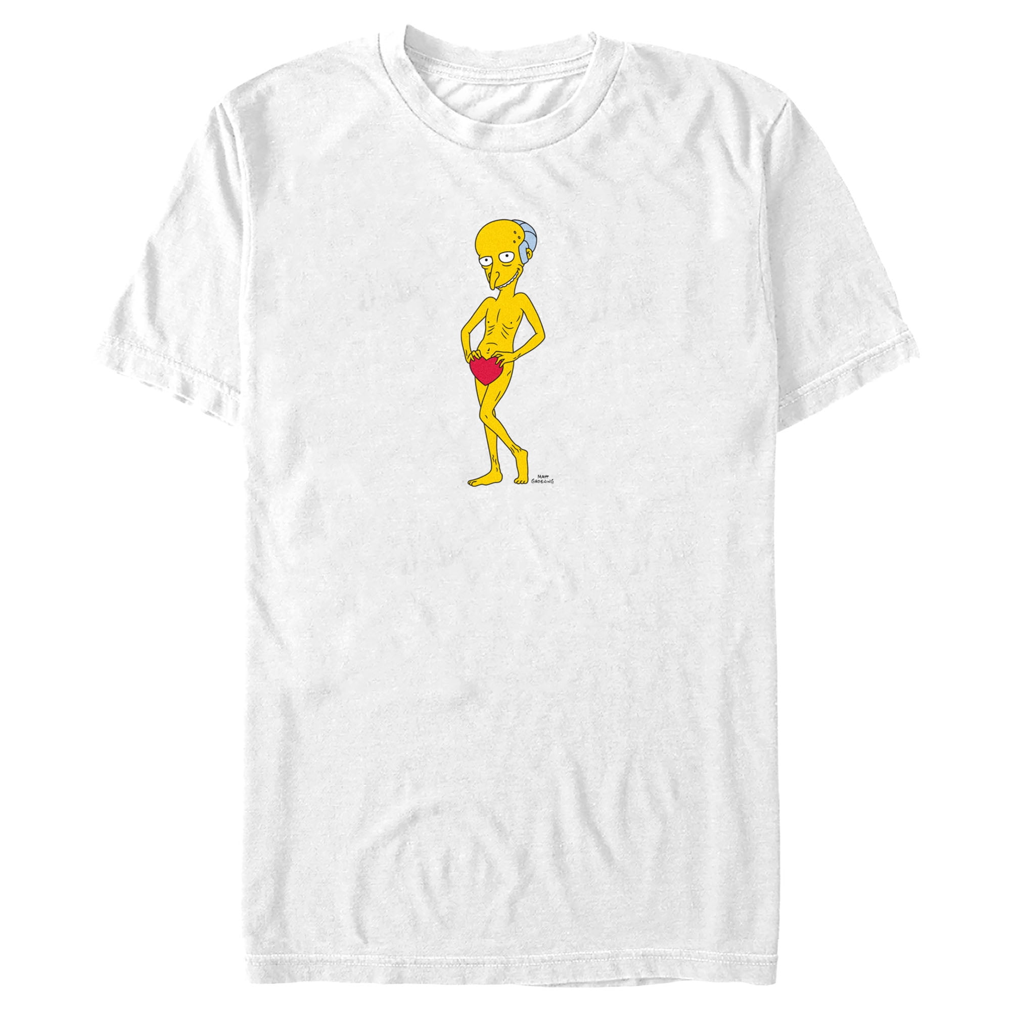Men's The Simpsons Mr. Burns Fun Heart Graphic Tee White Medium ...