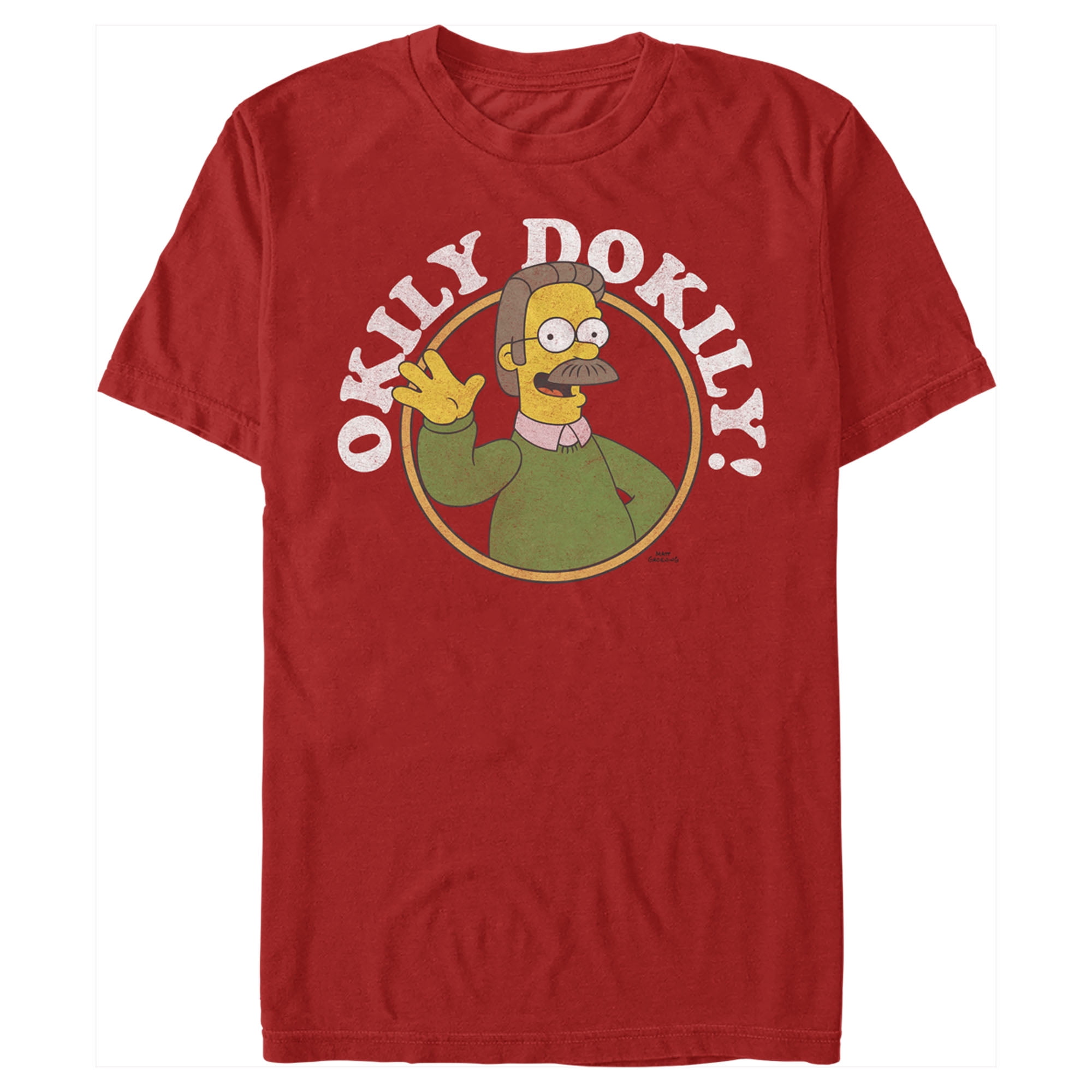Men's The Simpsons Ned Flanders Okily Dokily Graphic Tee Red Large ...