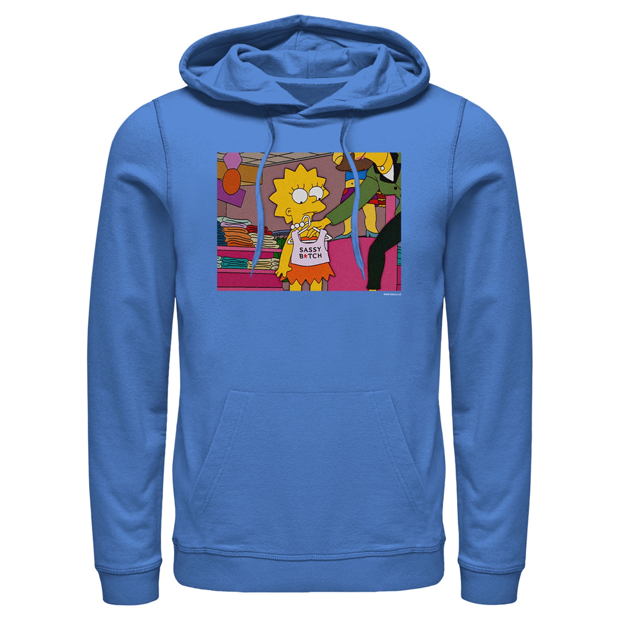 Men's The Simpsons Sassy Lisa Scene Pull Over Hoodie Royal Blue Large ...