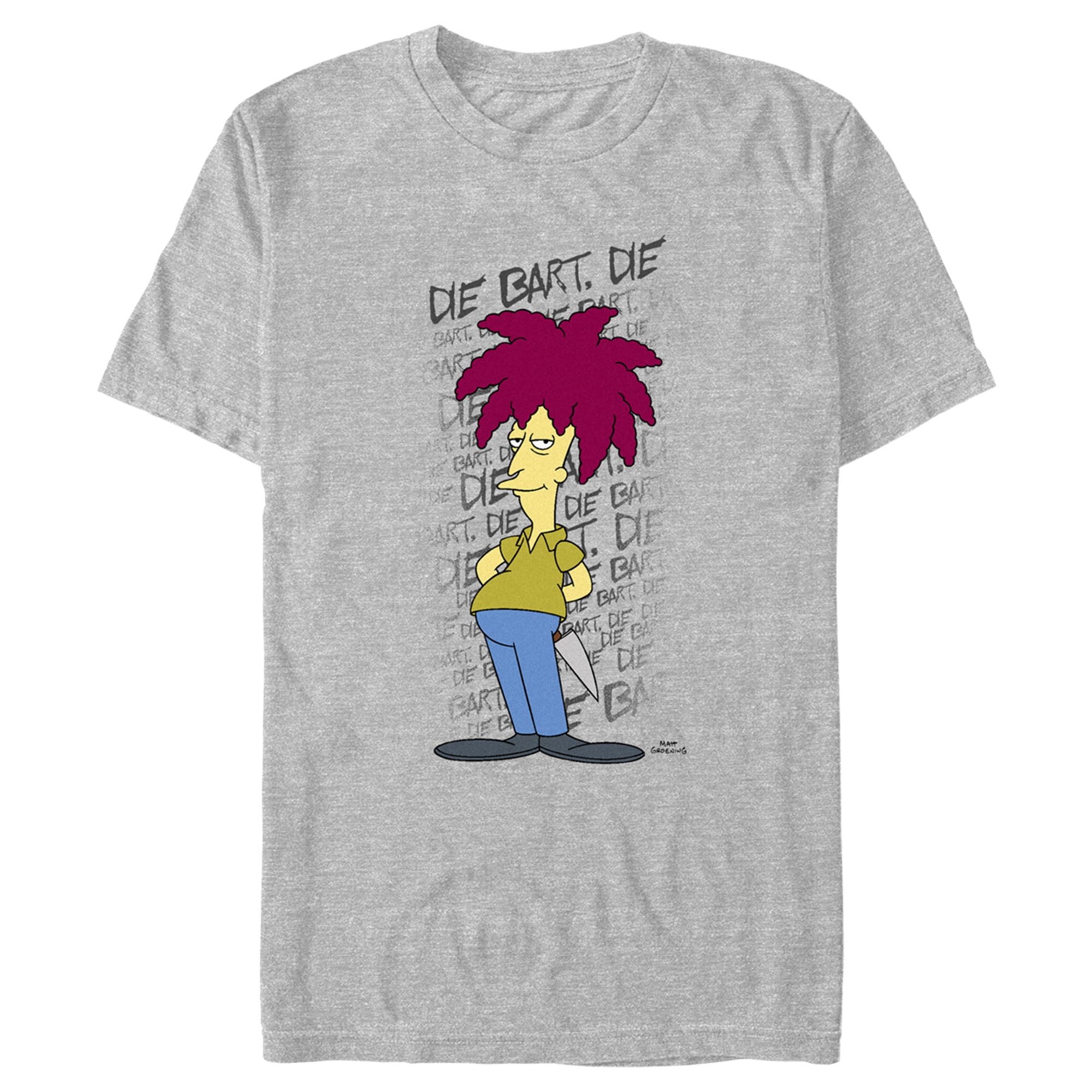 Men's The Simpsons Sideshow Bob Die Bart Die Scene Graphic Tee Athletic Heather Large - Walmart.com