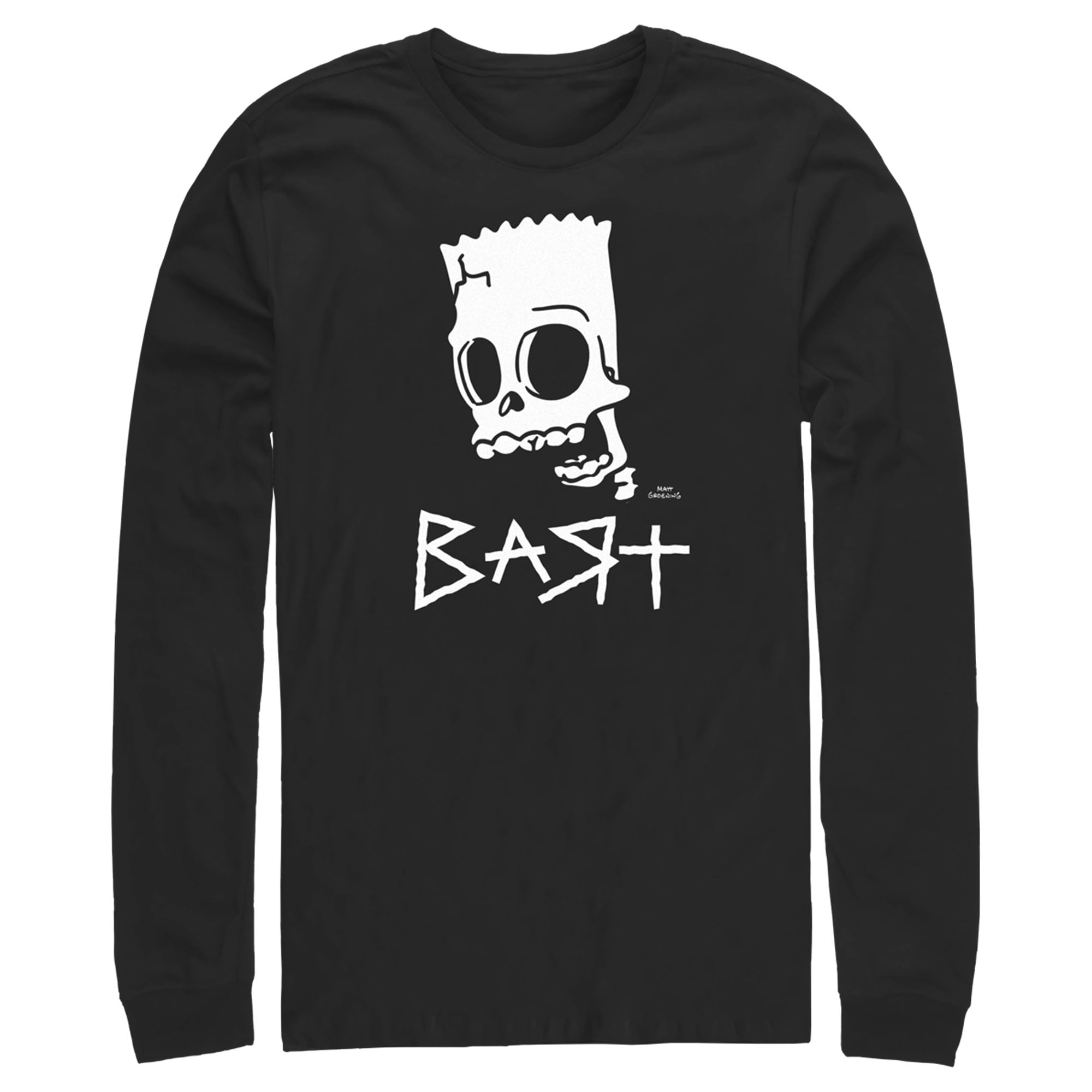 Men's The Simpsons Skeleton Bart Long Sleeve Shirt Black Small ...
