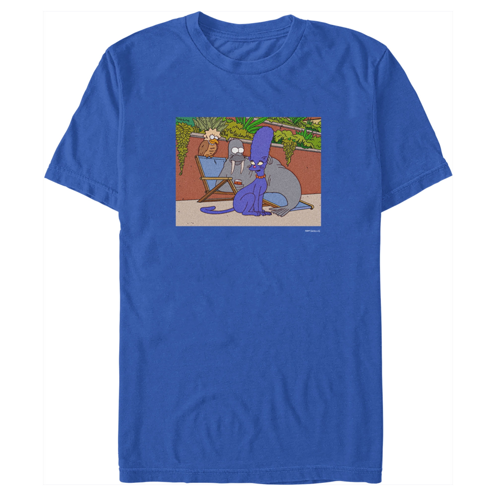 Men's The Simpsons Treehouse of Horrors Animals Scene Graphic Tee Royal ...