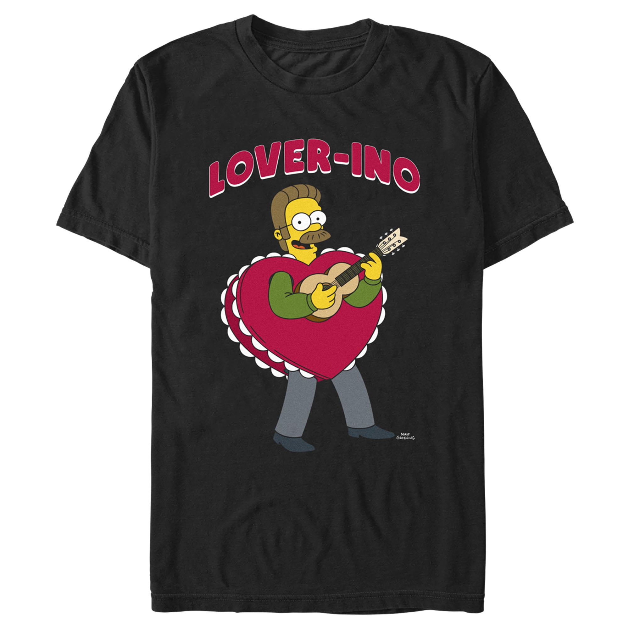 Men's The Simpsons Valentine's Day Ned Flanders Lover-ino Graphic Tee ...