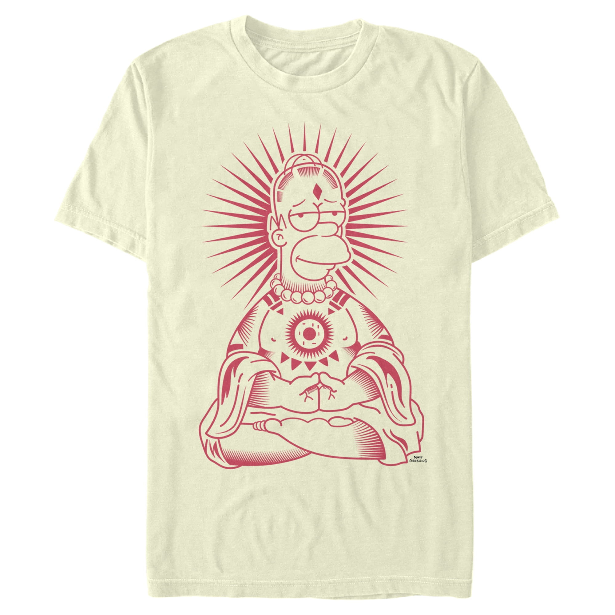Men's The Simpsons Zen Homer Graphic Tee Beige Small - Walmart.com