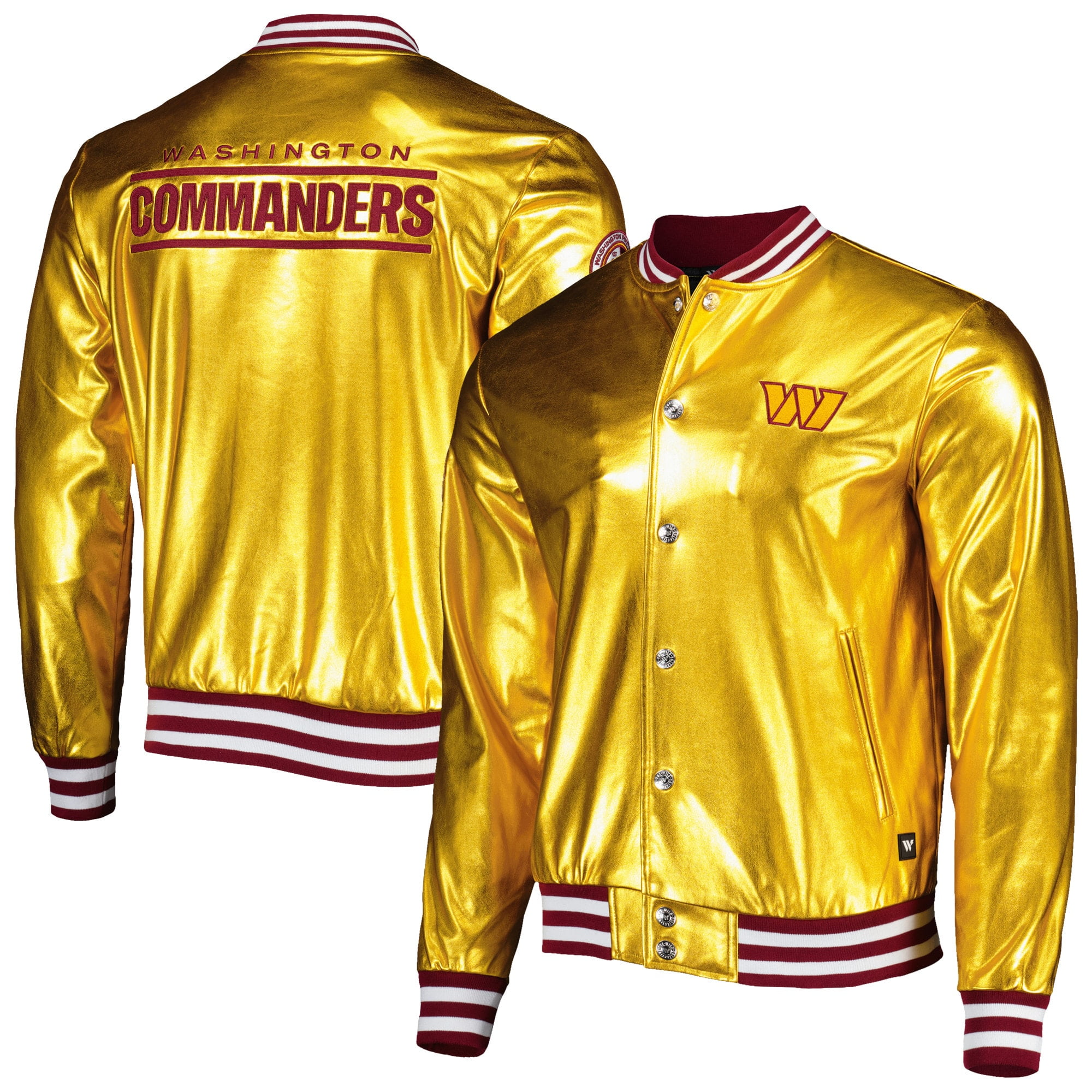 Men's The Wild Collective Gold Washington Commanders Metallic Bomber ...