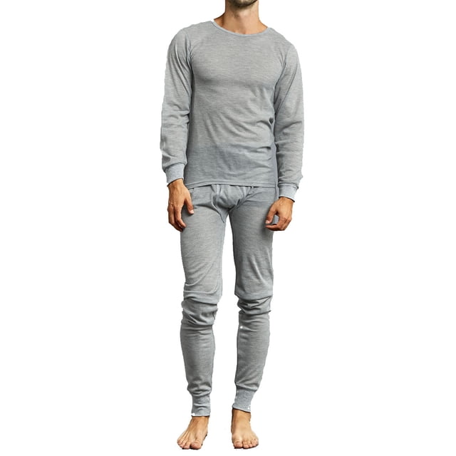 Men's Thermal Long Underwear Top Bottom Medium Weight Waffle Knit Warm ...