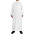 Men's Thobe Muslim Long Sleeve Middle Kaftan Abaya Arab Robe for ...