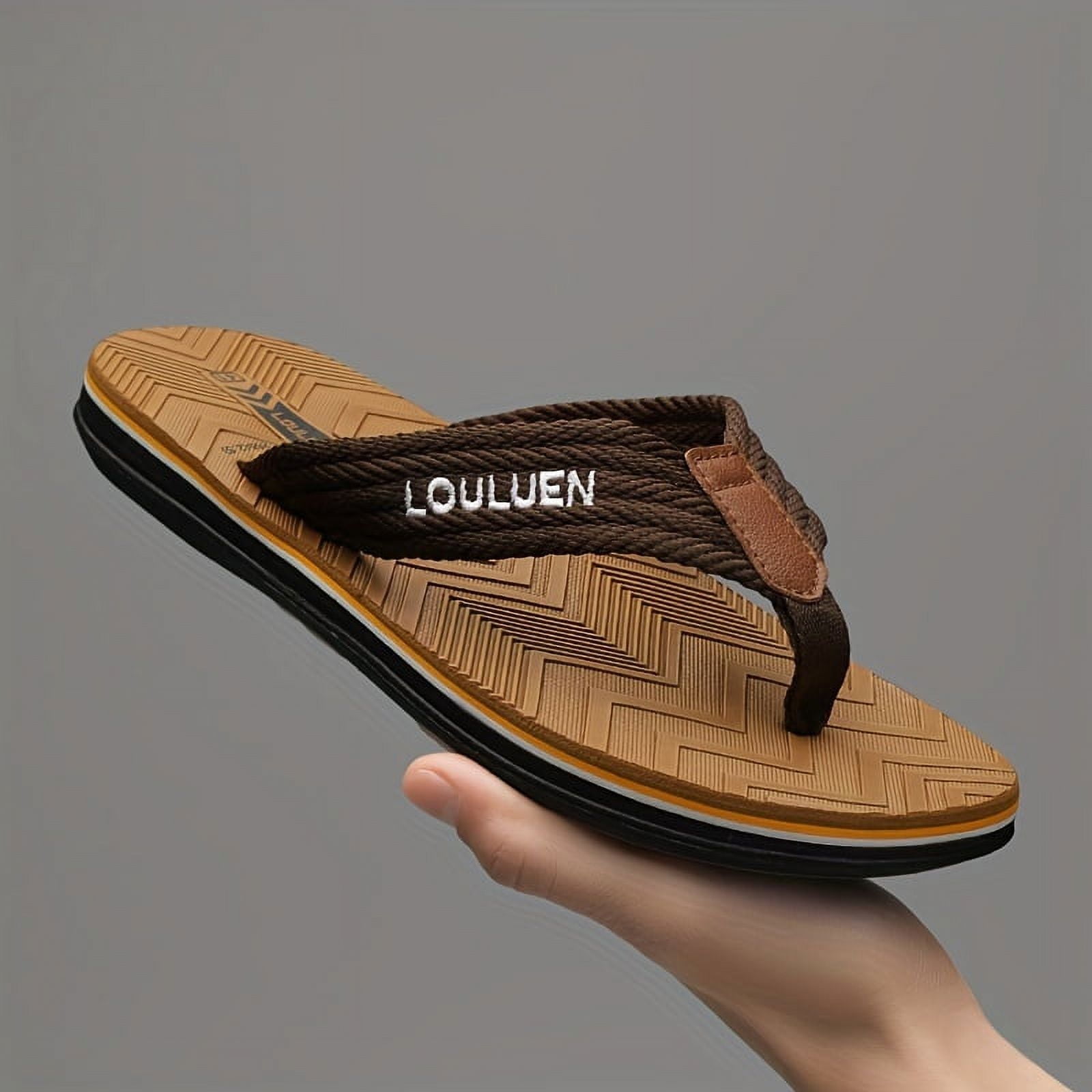 Men's Thong Sandals, Casual Non Slip Flip-flops Shoes Toe Post Sandals ...
