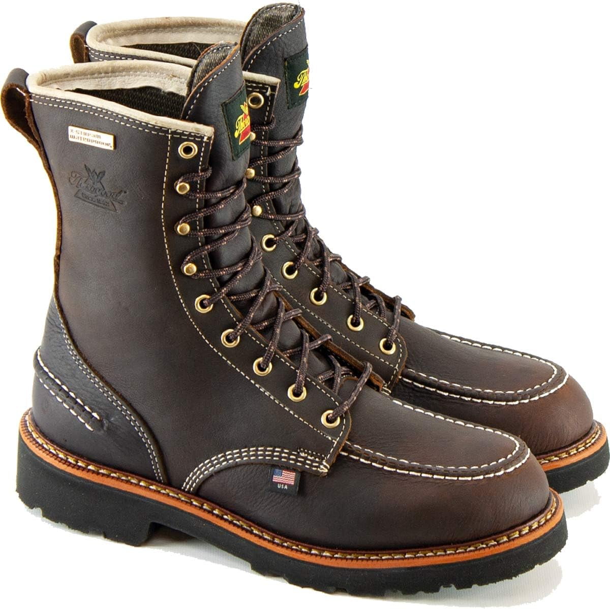 Men's Thorogood 8" Flyway Waterproof Moc Toe Work Boot (U.S.A.) 814 ...