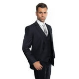 Men's Three Piece Vested Modern Fit Two Button Suit - Walmart.com