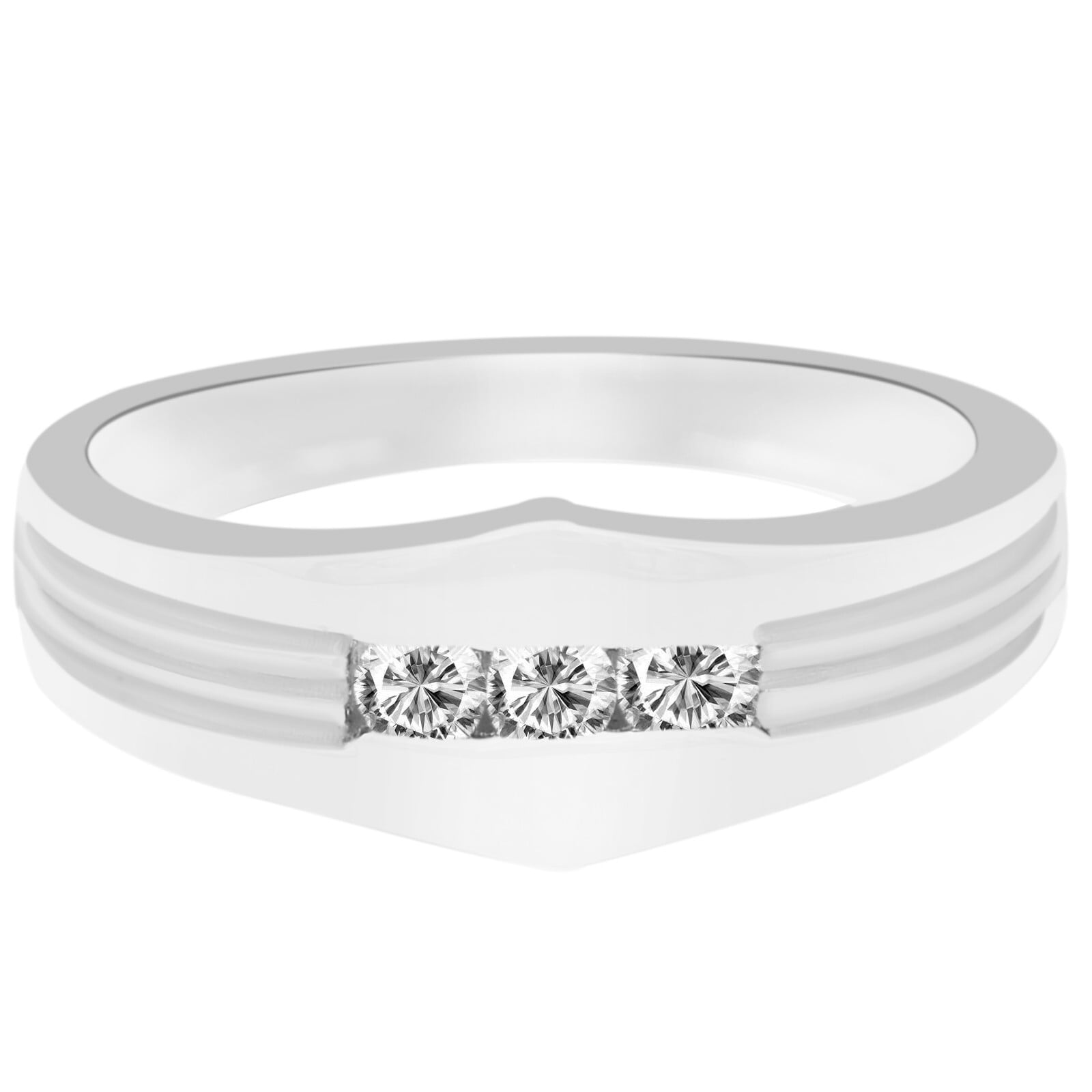 Men's Three Stone Diamond Engagement Ring, Past Present Future Diamond ...