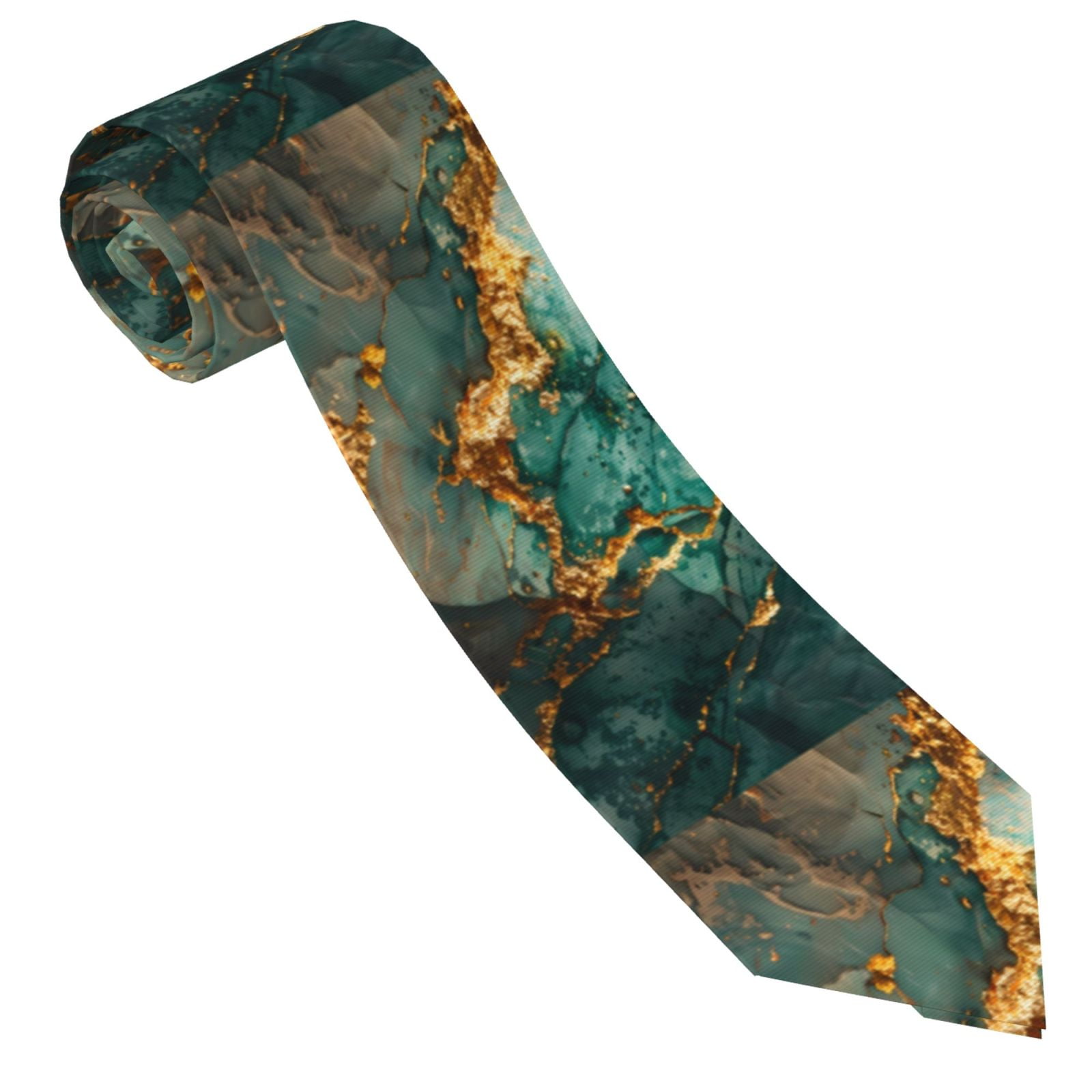 Men's Ties, Emerald Color Gold Marble Satin Ties for Men, Mens Formal ...