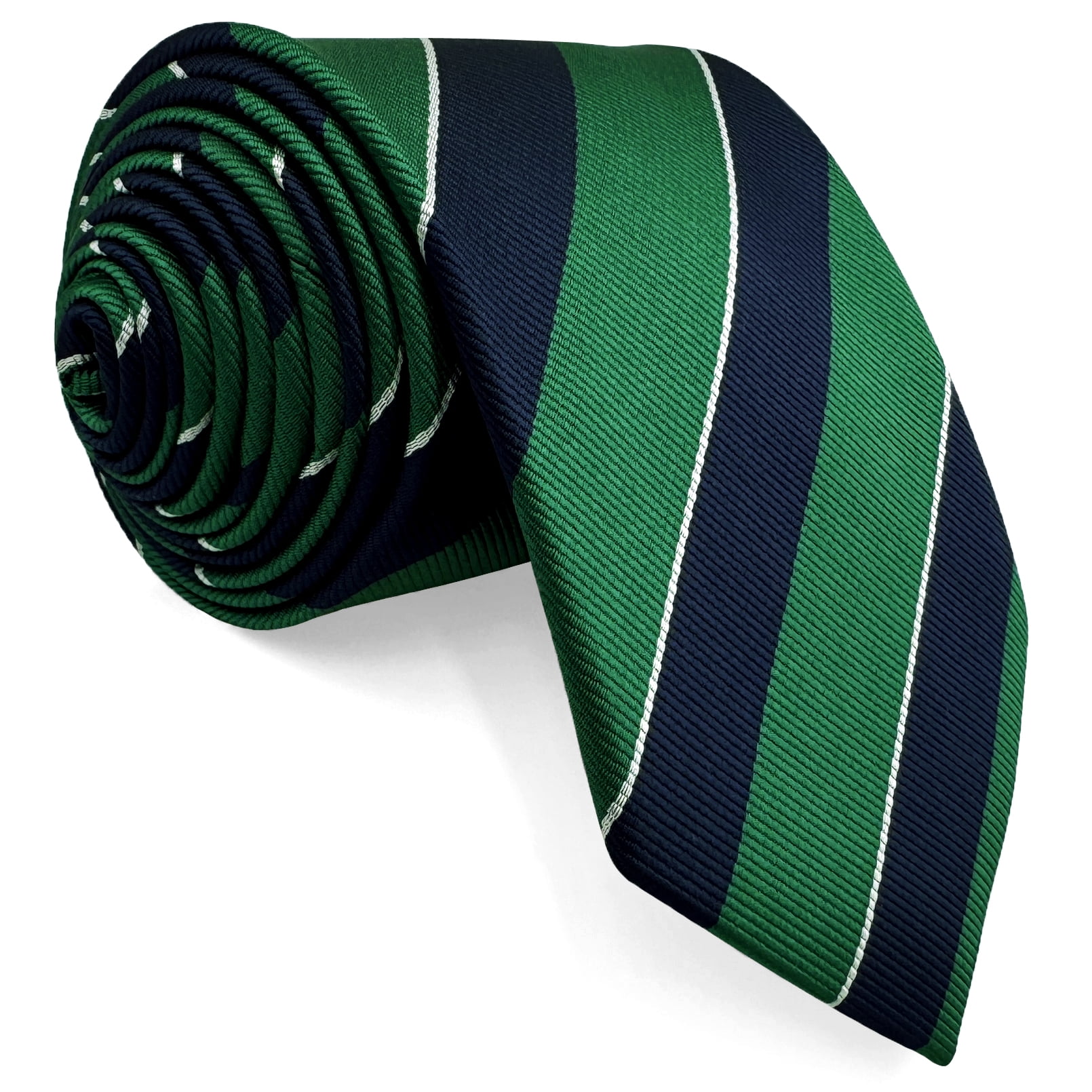 S&W, Men's Ties Necktie, 57.5", Green Blue Stripe, Classic Size ...