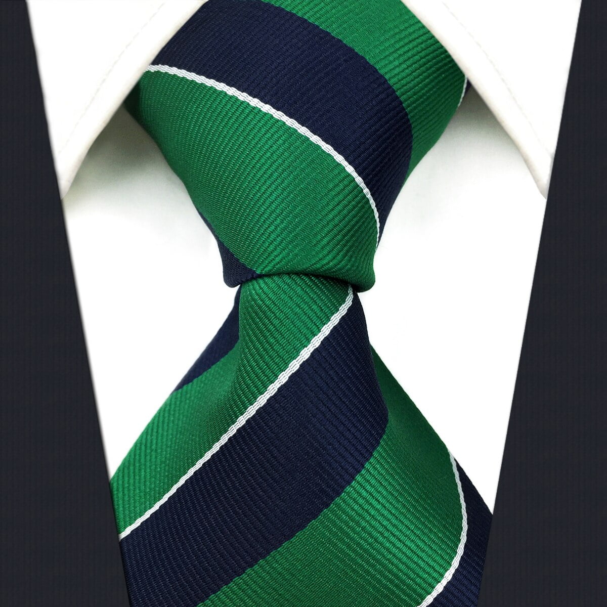 Men's Ties Necktie Green Blue Stripe Extra Long Size 63" - Walmart.com