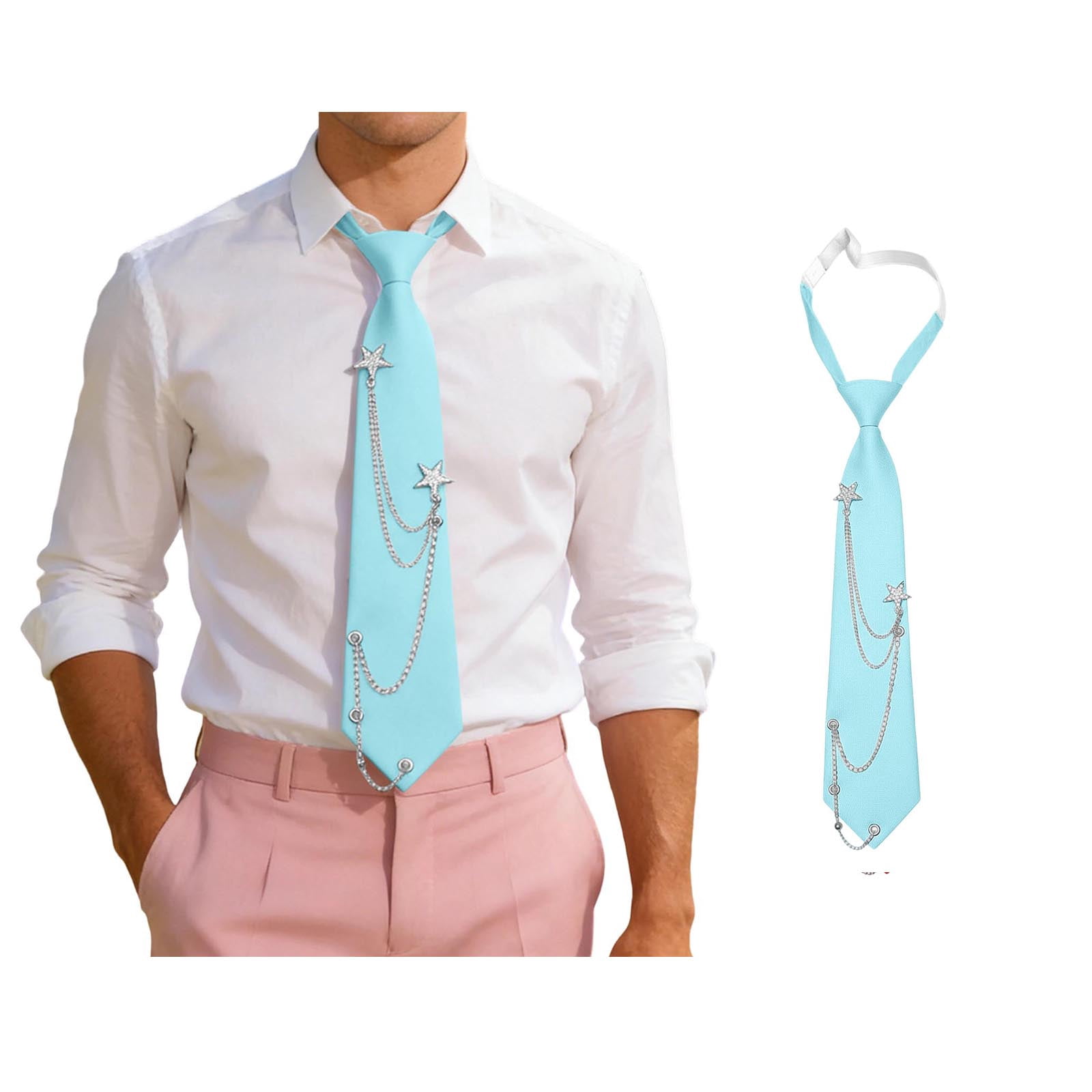 Men's Ties Solid Color Formal Neckties Sky Blue Ties for Men Necktie ...
