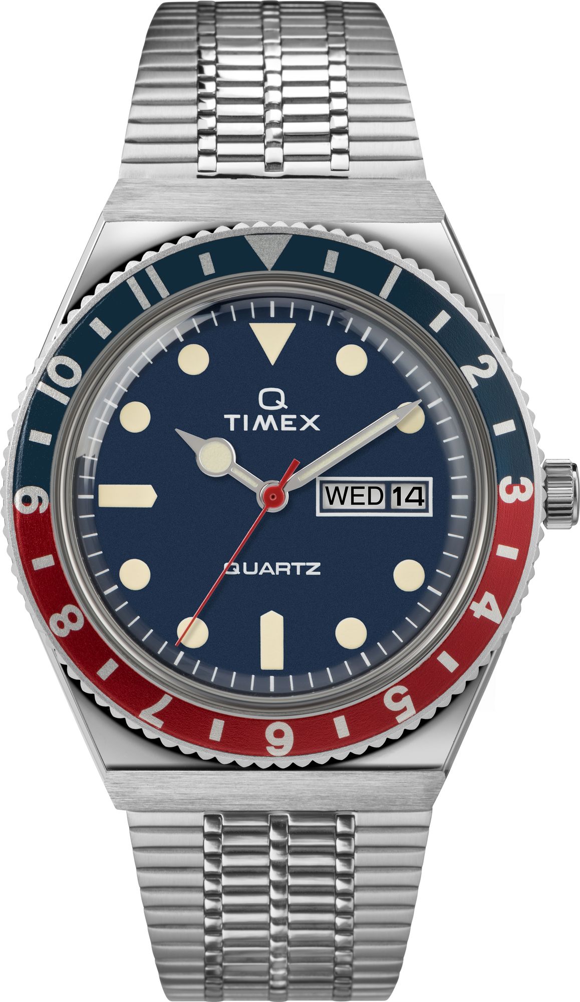 Men's Timex Q Reissue 38mm Quartz Silver Day-Date Watch TW2T80700 ...